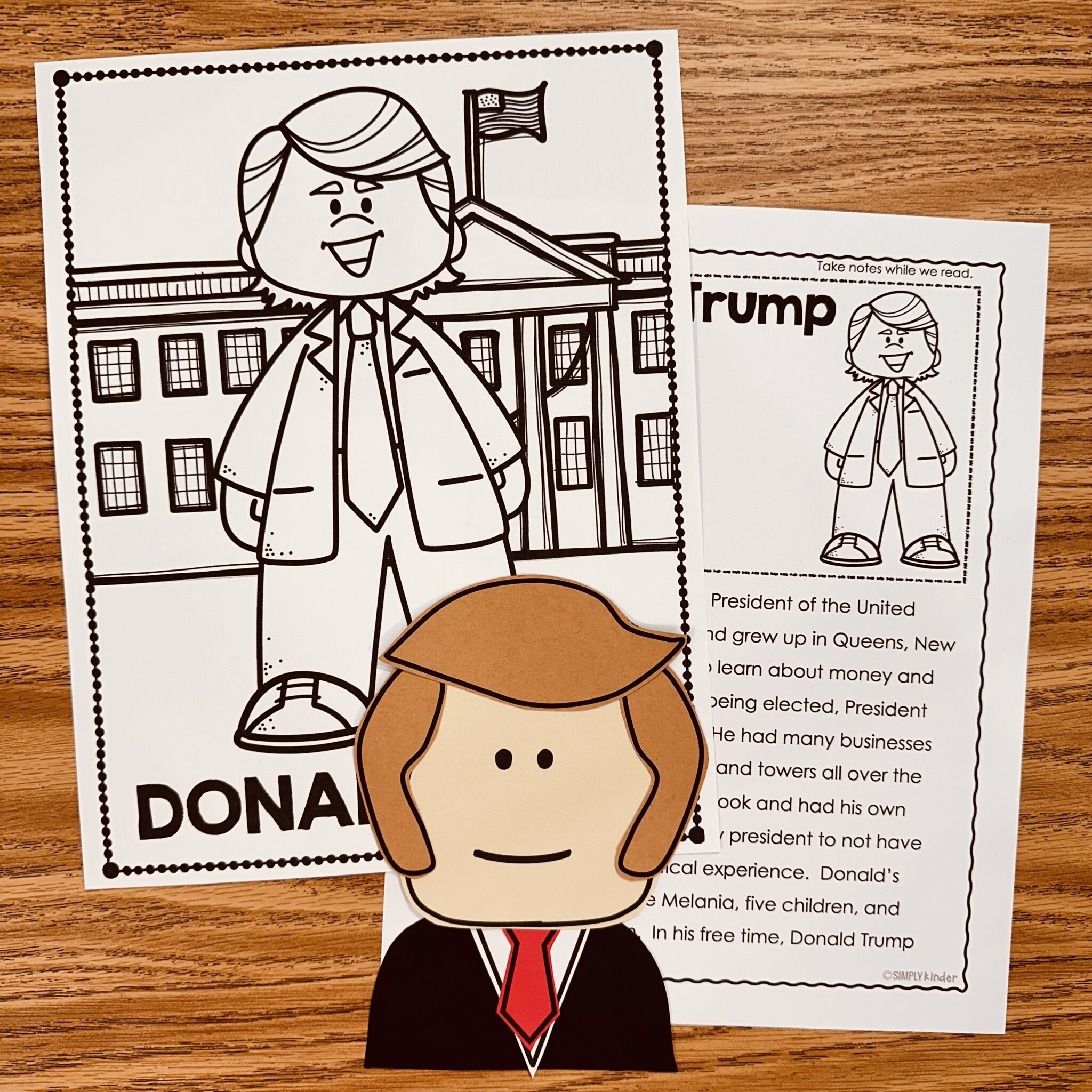 Donald Trump Craft and Reports - Simply Kinder + Printable Membership