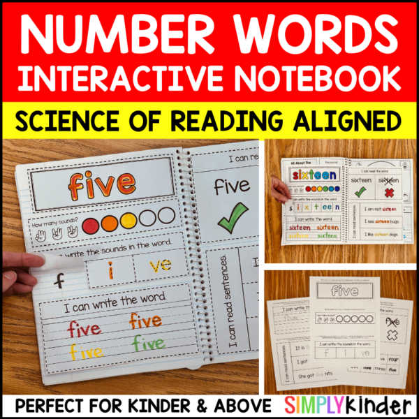 Number Words Interactive Notebooks - Simply Kinder + Printable Membership