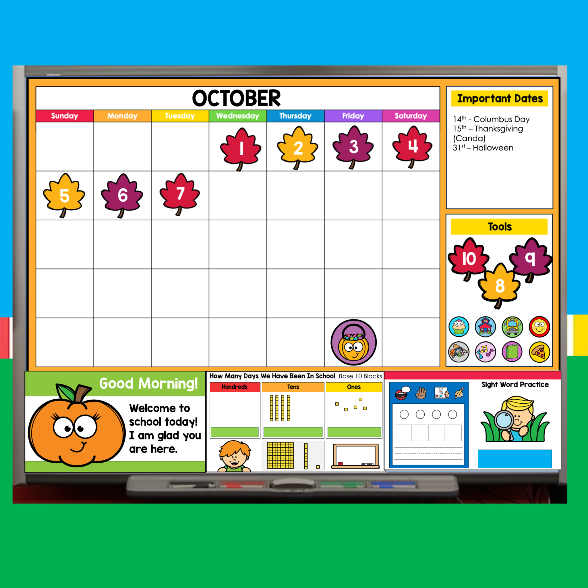 October Morning Meeting Slides - Simply Kinder + Printable Membership