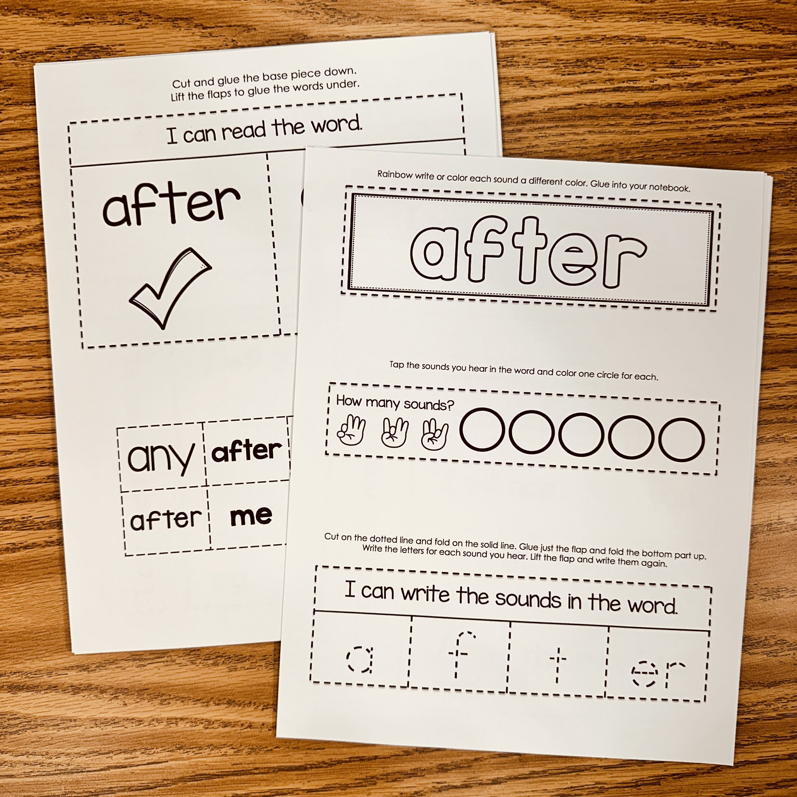 After Sight Word Interactive Notebook - Fry, Dolch - Simply Kinder ...