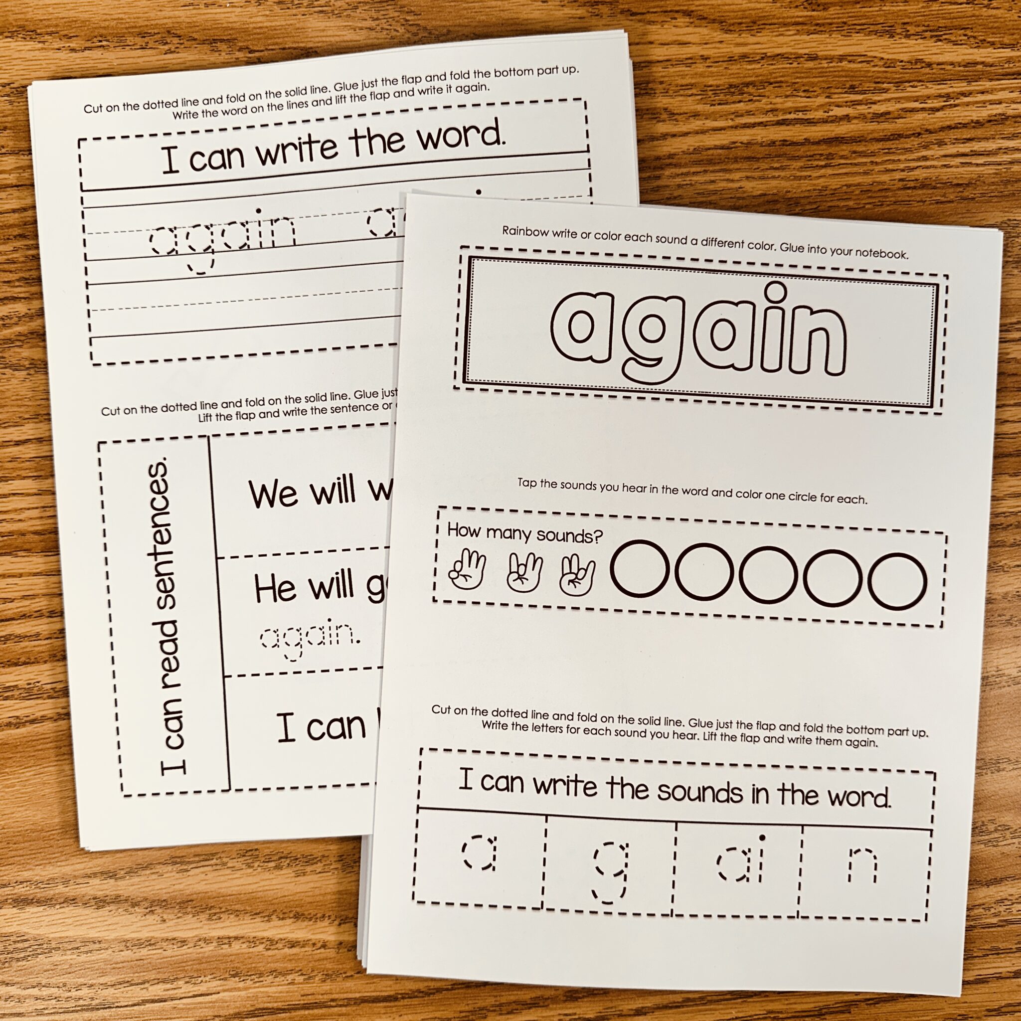 Again Sight Word Interactive Notebook - Fry - Simply Kinder + Printable ...