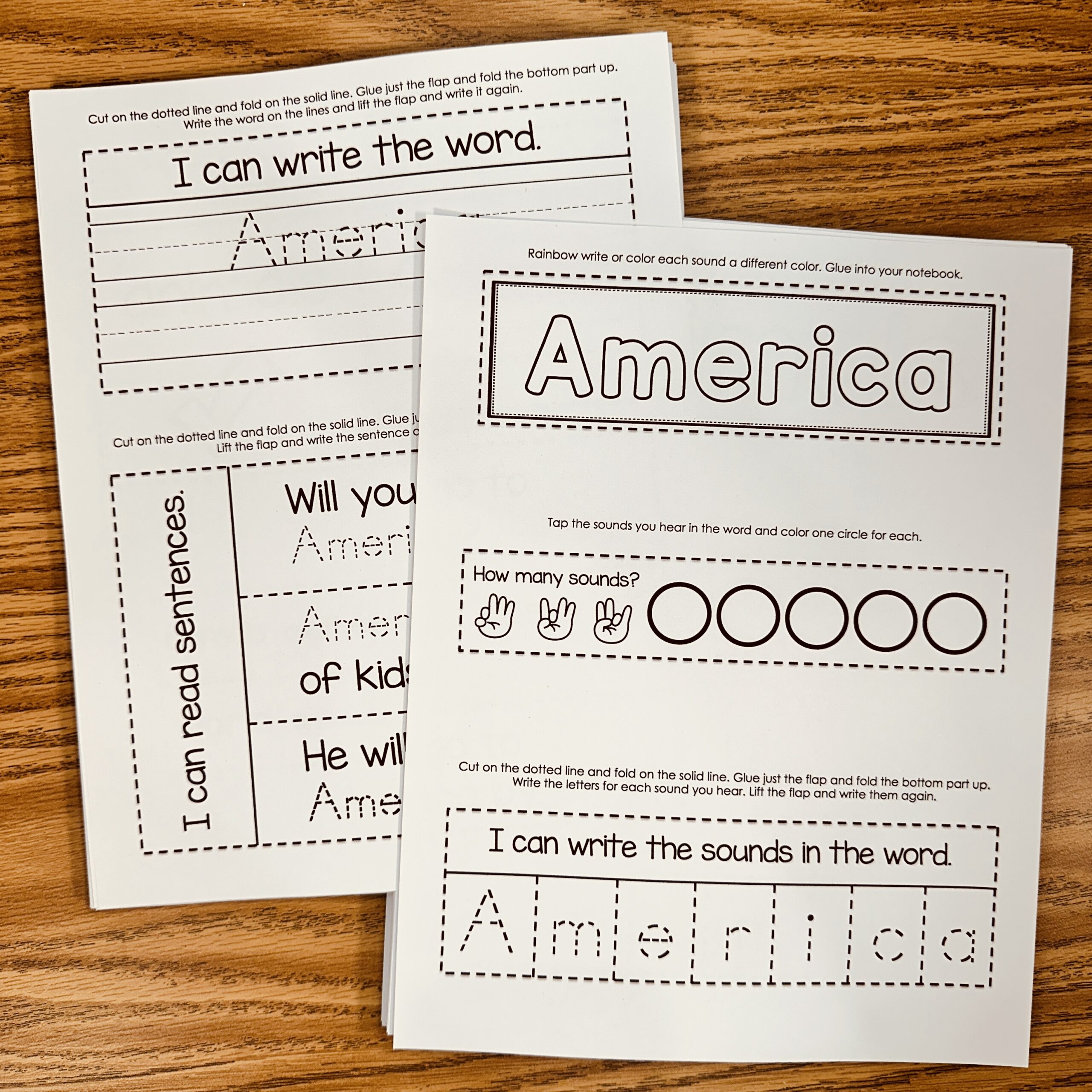 America Sight Word Interactive Notebook - Fry - Simply Kinder Plus