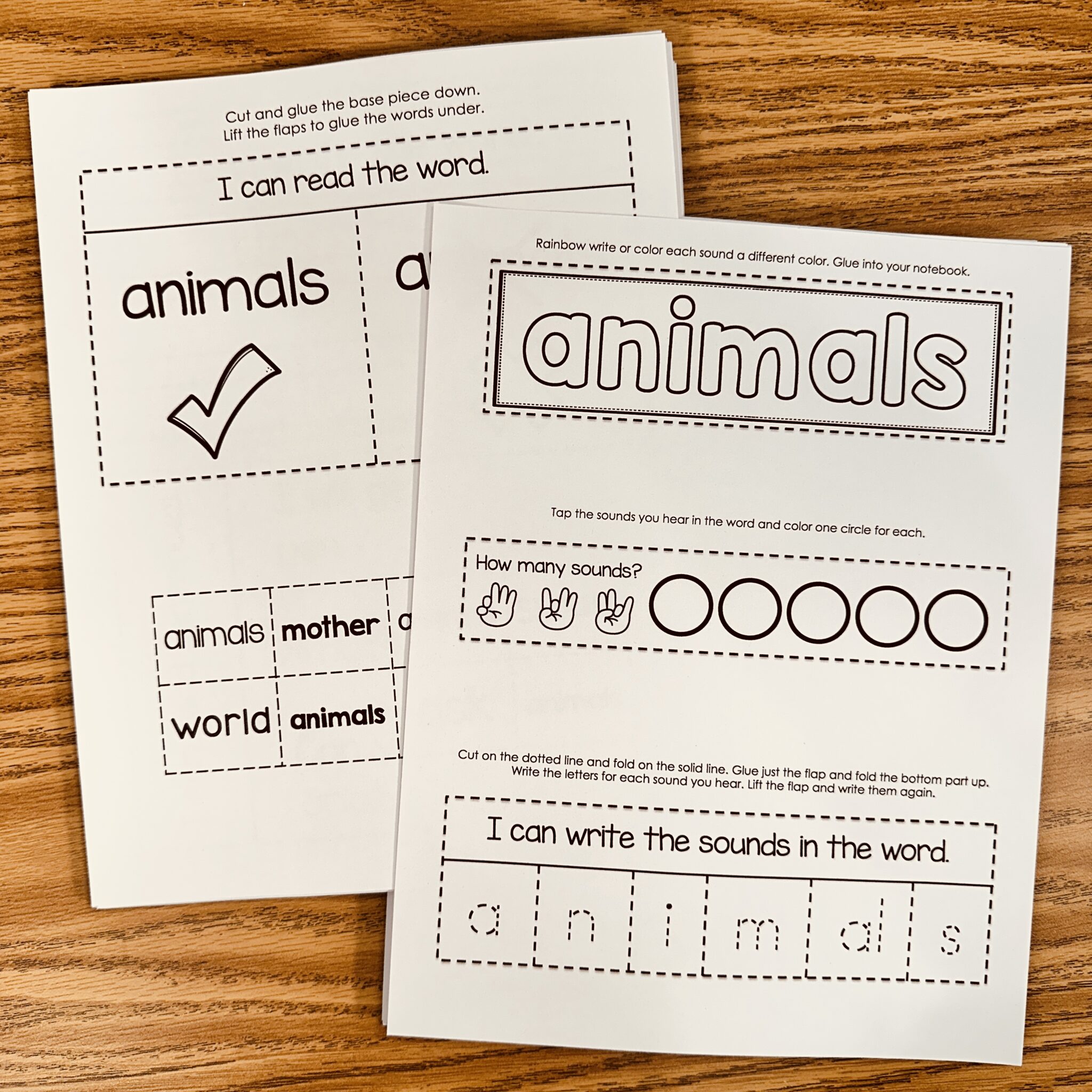 Animals Sight Word Interactive Notebook - Fry - Simply Kinder ...