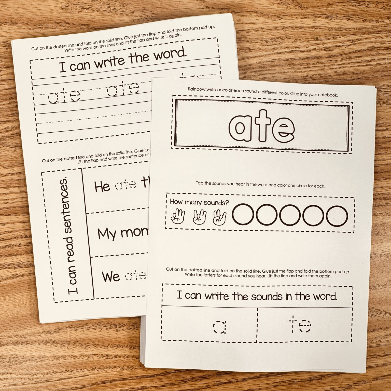Ate Sight Word Interactive Notebook - Dolch Primer - Simply Kinder ...