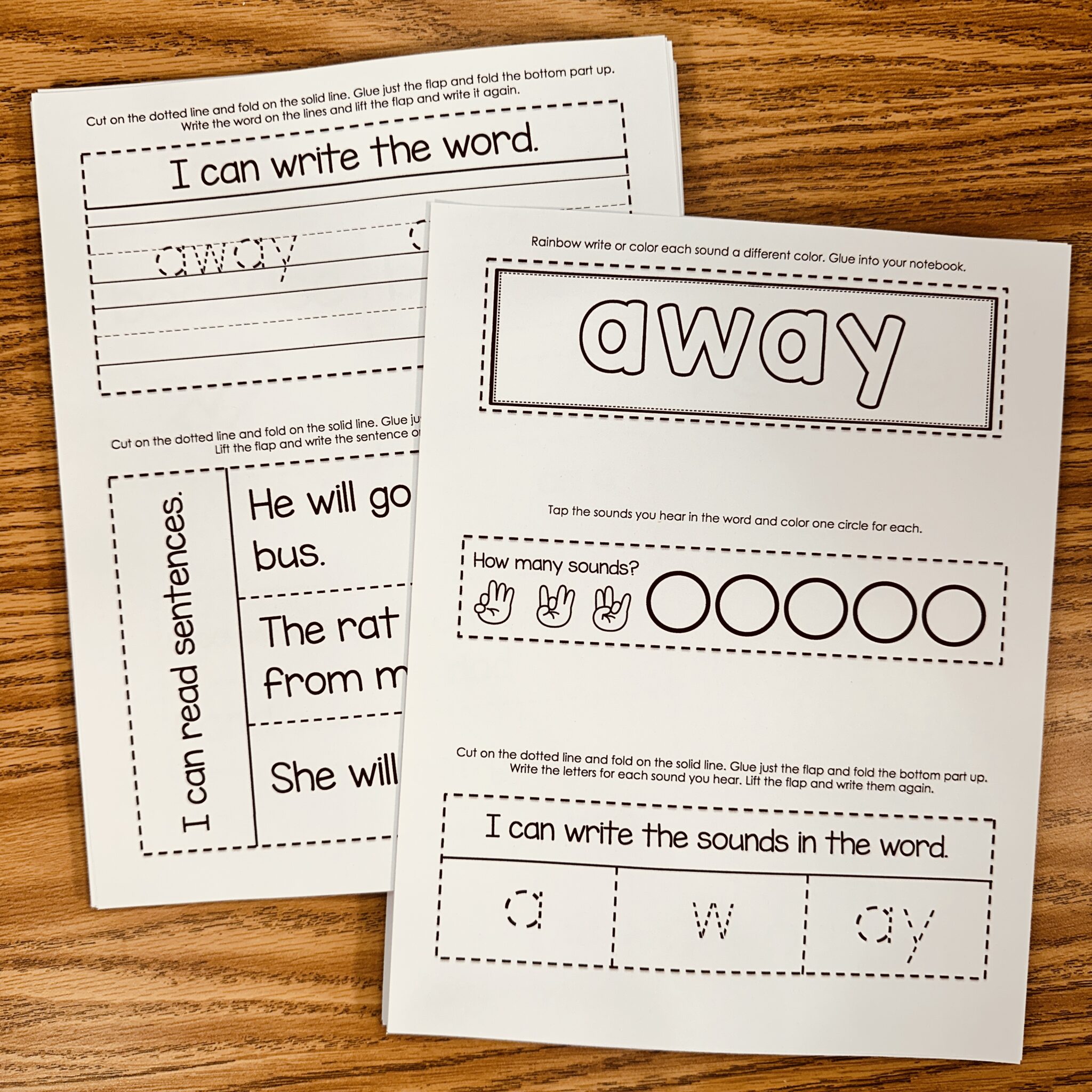 Away Sight Word Interactive Notebook - Fry, Dolch PrePrimer - Simply ...