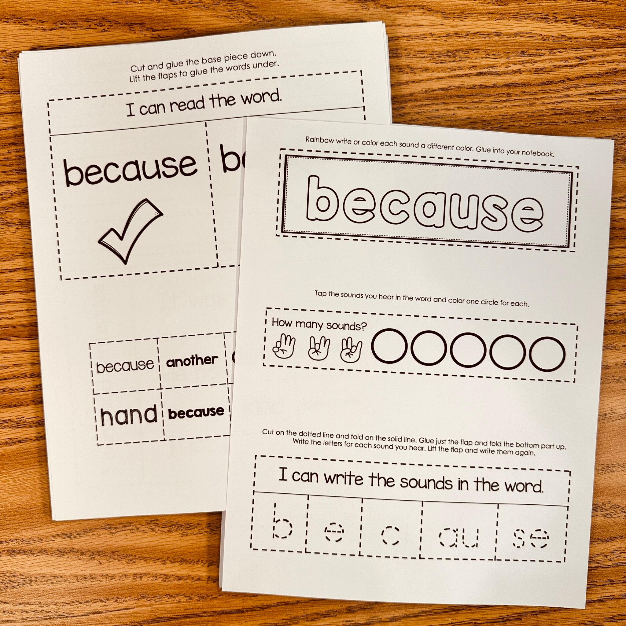 Because Sight Word Interactive Notebook - Fry - Simply Kinder ...