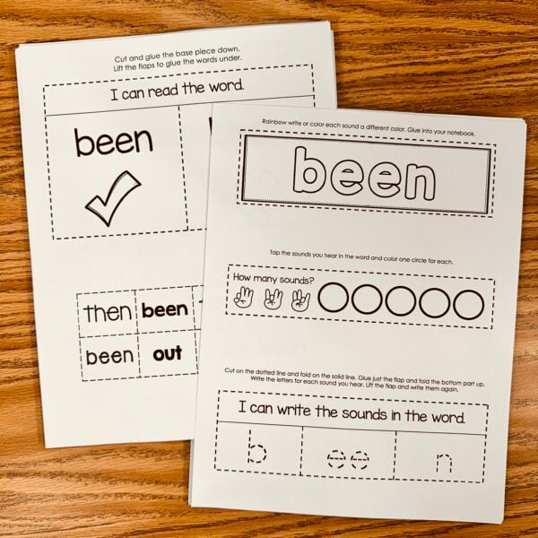 Been Sight Word Interactive Notebooks - Fry, Dolch - Simply Kinder ...