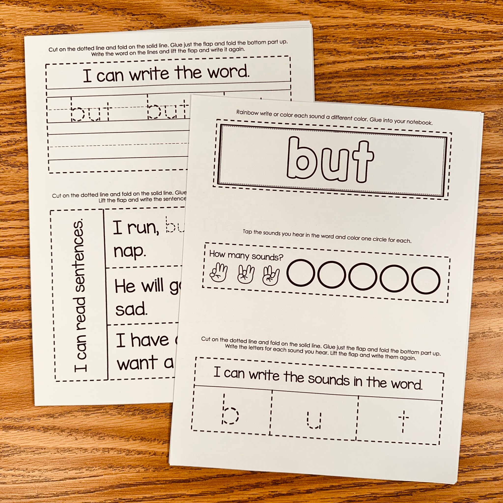 But Sight Word Interactive Notebooks - Fry, Dolch Primer - Simply ...