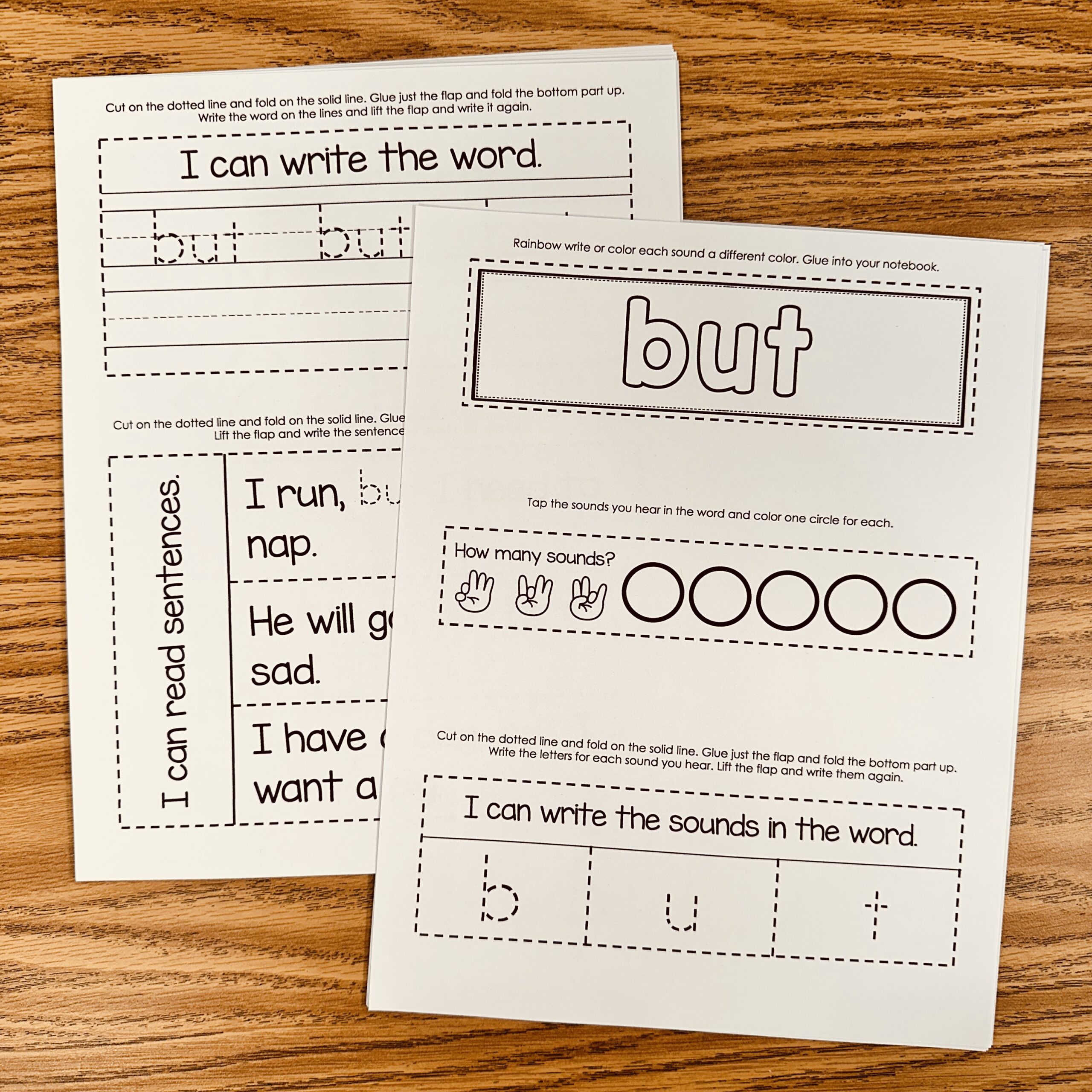 But Sight Word Interactive Notebooks - Fry, Dolch Primer - Simply ...