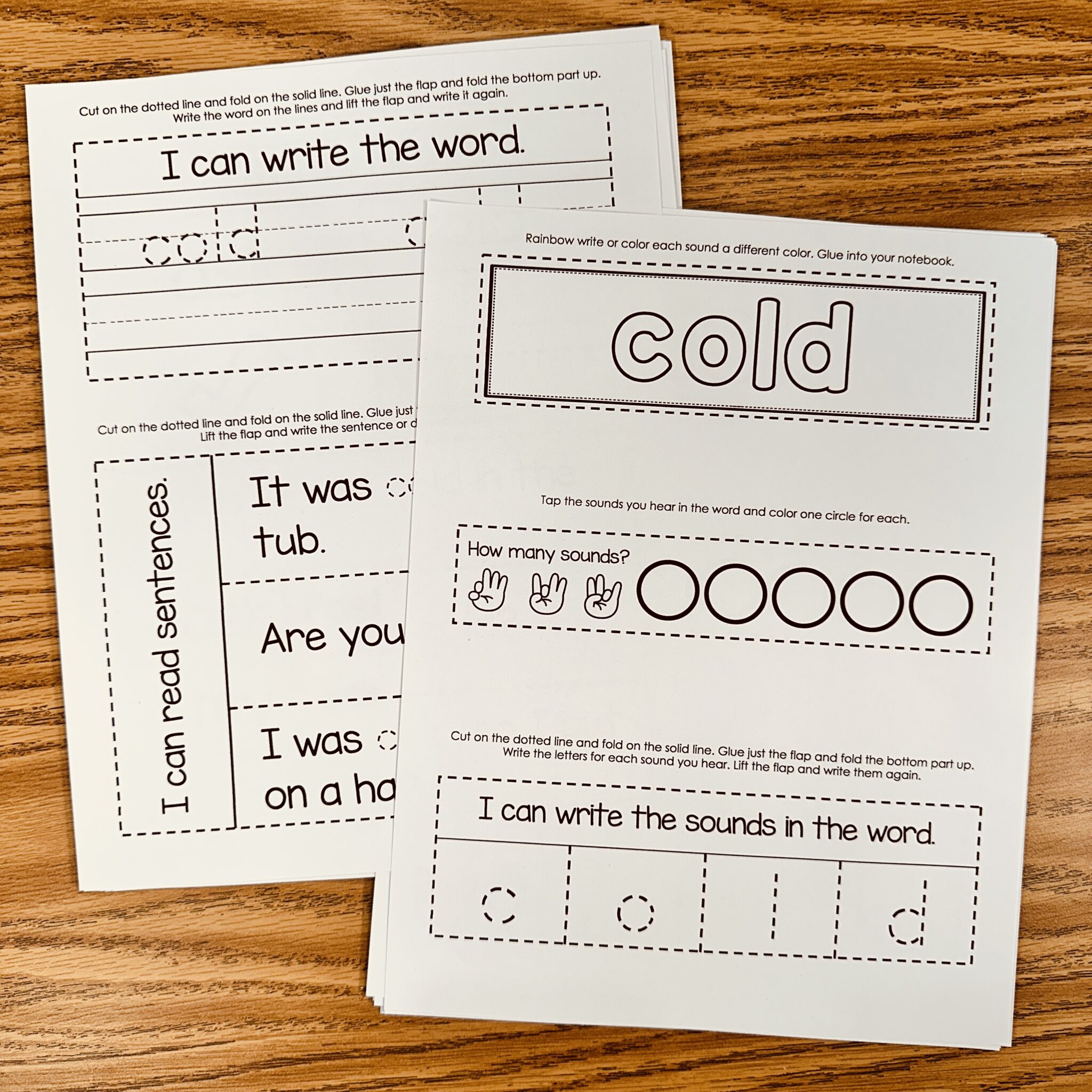 Cold Sight Word Interactive Notebook - Extra Words - Simply Kinder ...