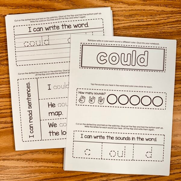 Could Sight Word Interactive Notebooks - Fry, Dolch - Simply Kinder ...