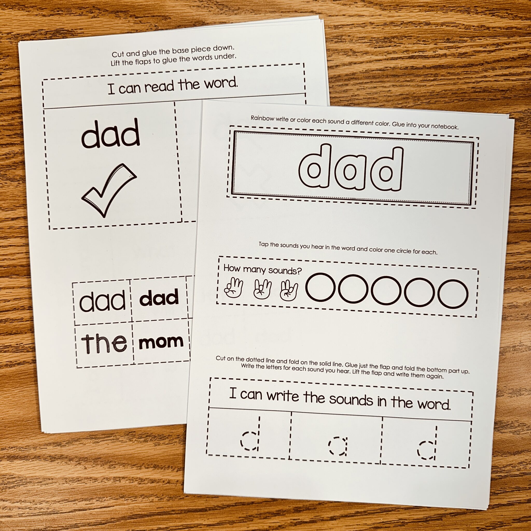 Dad Sight Word Interactive Notebook - Extra Words - Simply Kinder ...