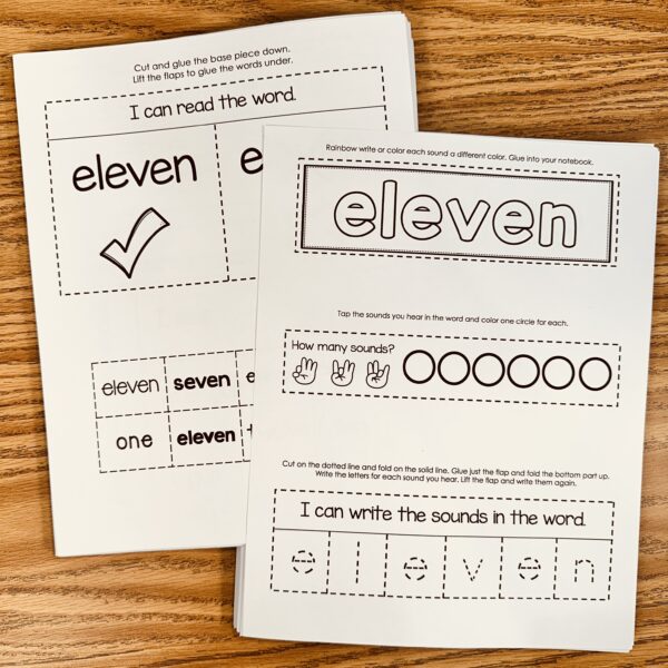 Number Word Eleven Interactive Notebook - Simply Kinder + Printable ...