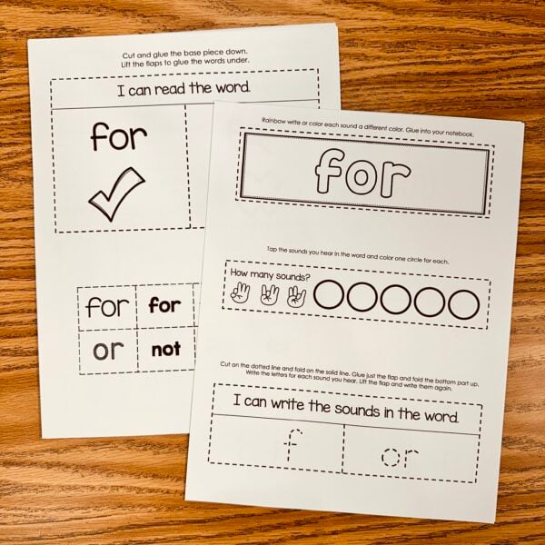 For Sight Word Interactive Notebooks - Dolch PrePrimer - Simply Kinder ...