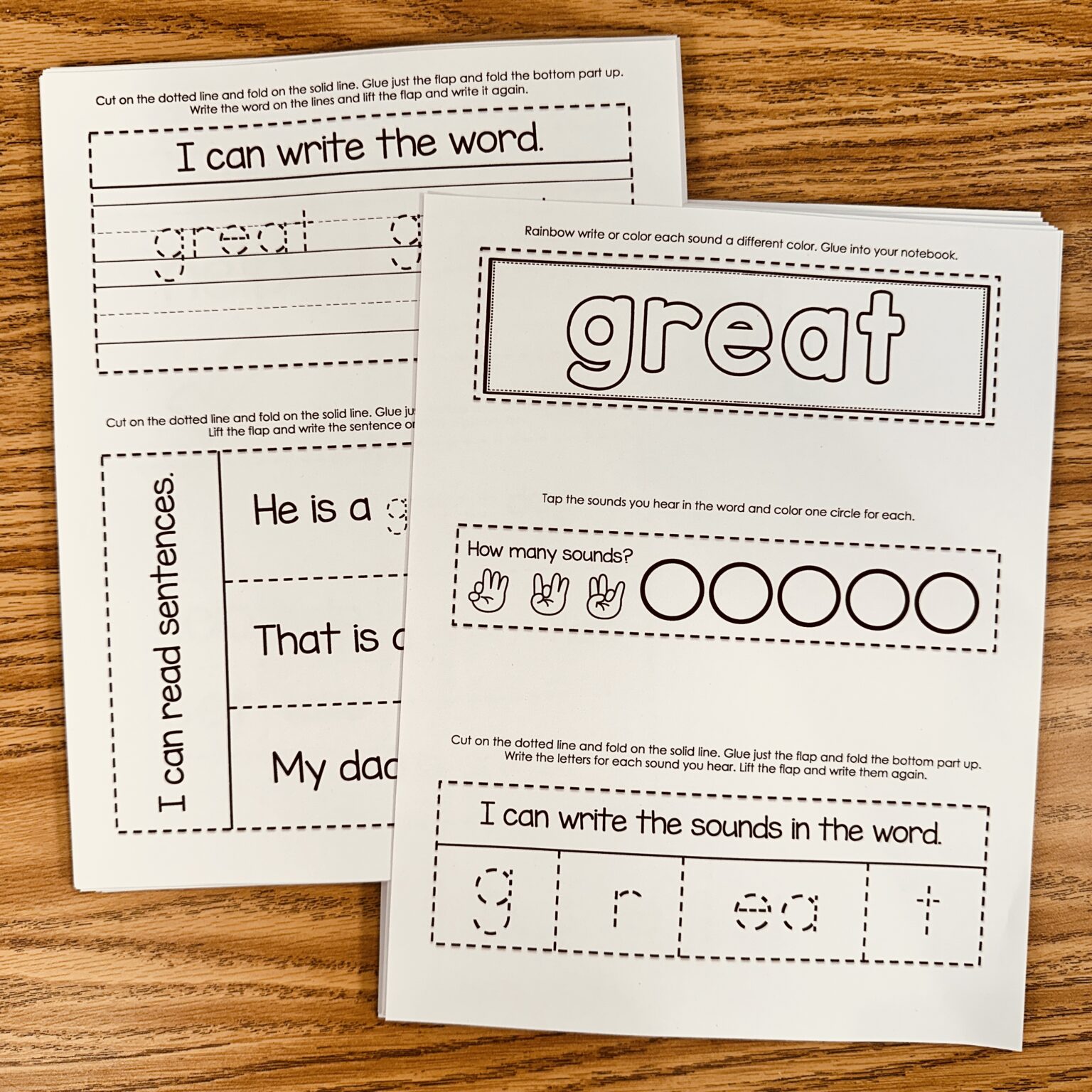 Great Sight Word Interactive Notebook - Fry - Simply Kinder + Printable ...