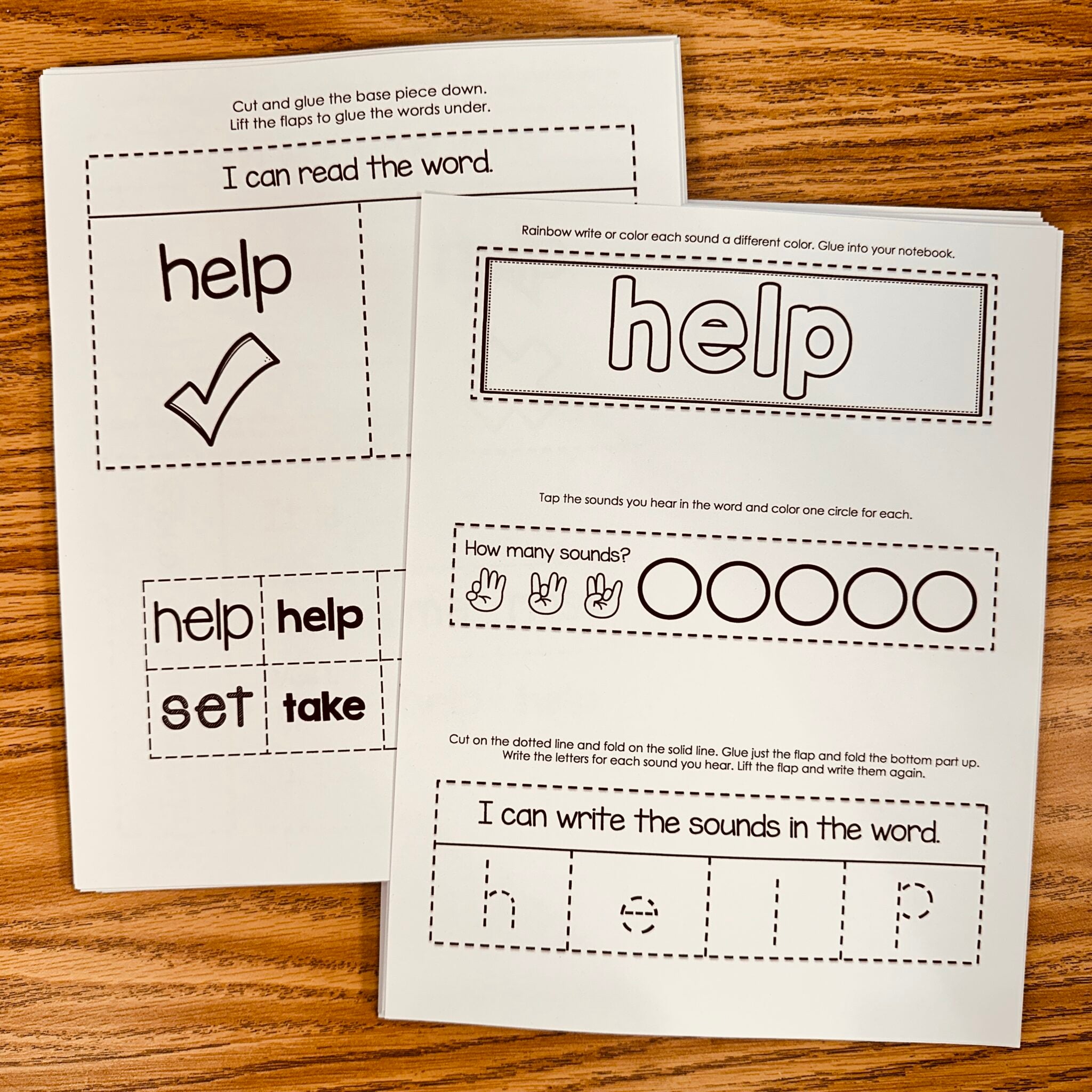 Help Sight Word Interactive Notebook - Fry, Dolch PrePrimer - Simply ...