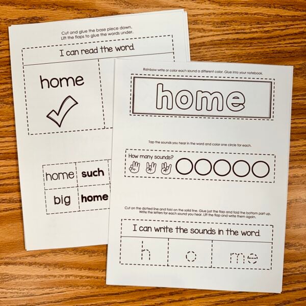 Home Sight Word Interactive Notebook - Fry - Simply Kinder + Printable ...