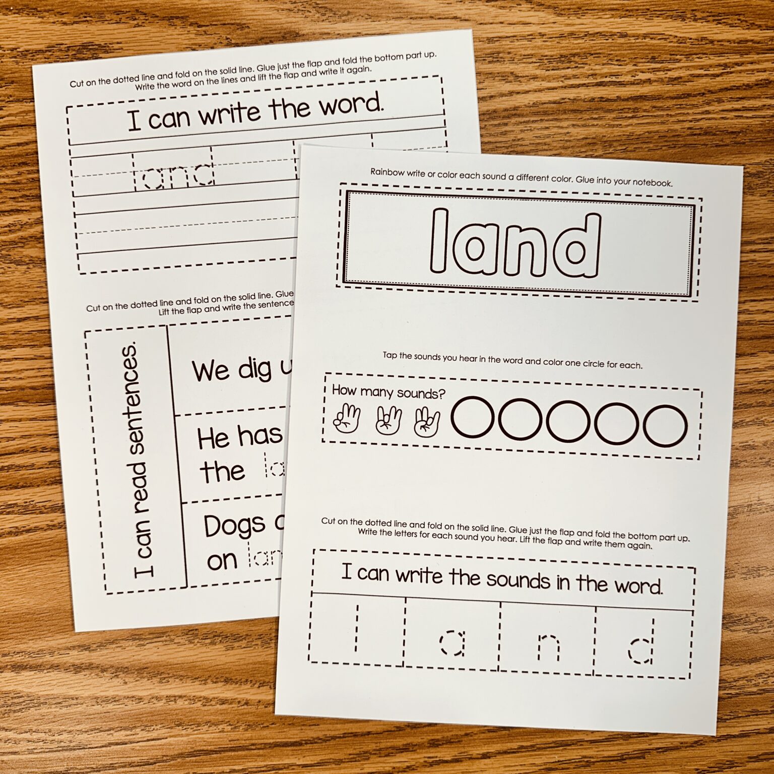 Land Sight Word Interactive Notebook - Fry - Simply Kinder + Printable ...