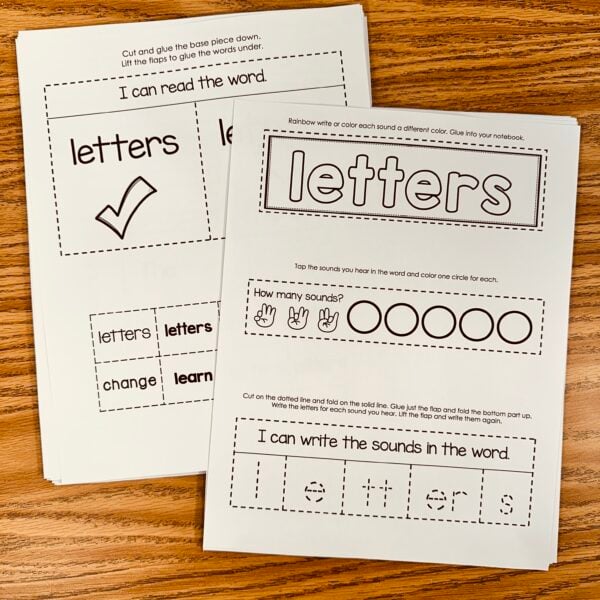 Letters Sight Word Interactive Notebook - Fry - Simply Kinder ...
