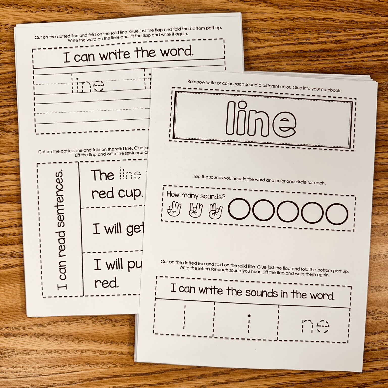 Line Sight Word Interactive Notebook - Fry - Simply Kinder + Printable ...