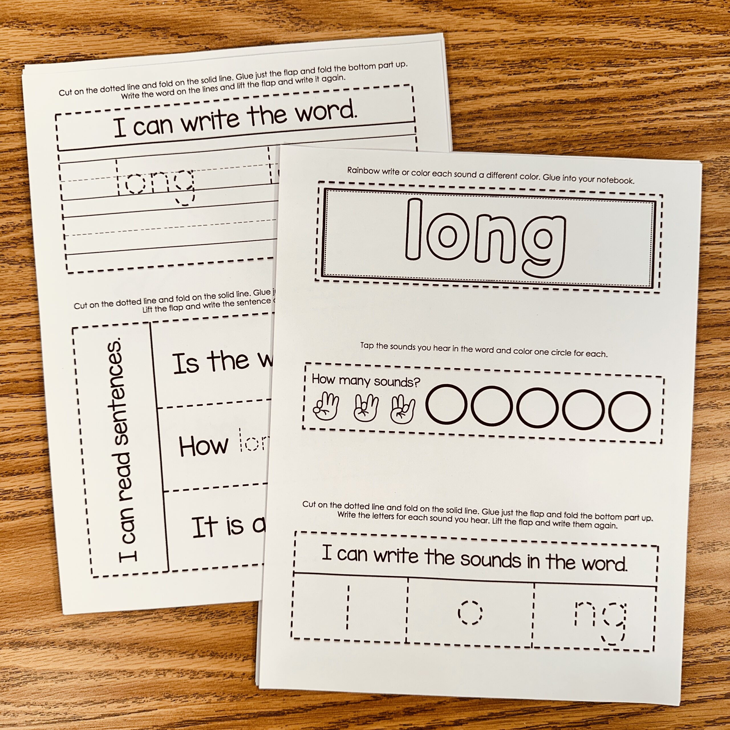 Long Sight Word Interactive Notebook - Fry, Dolch - Simply Kinder Plus