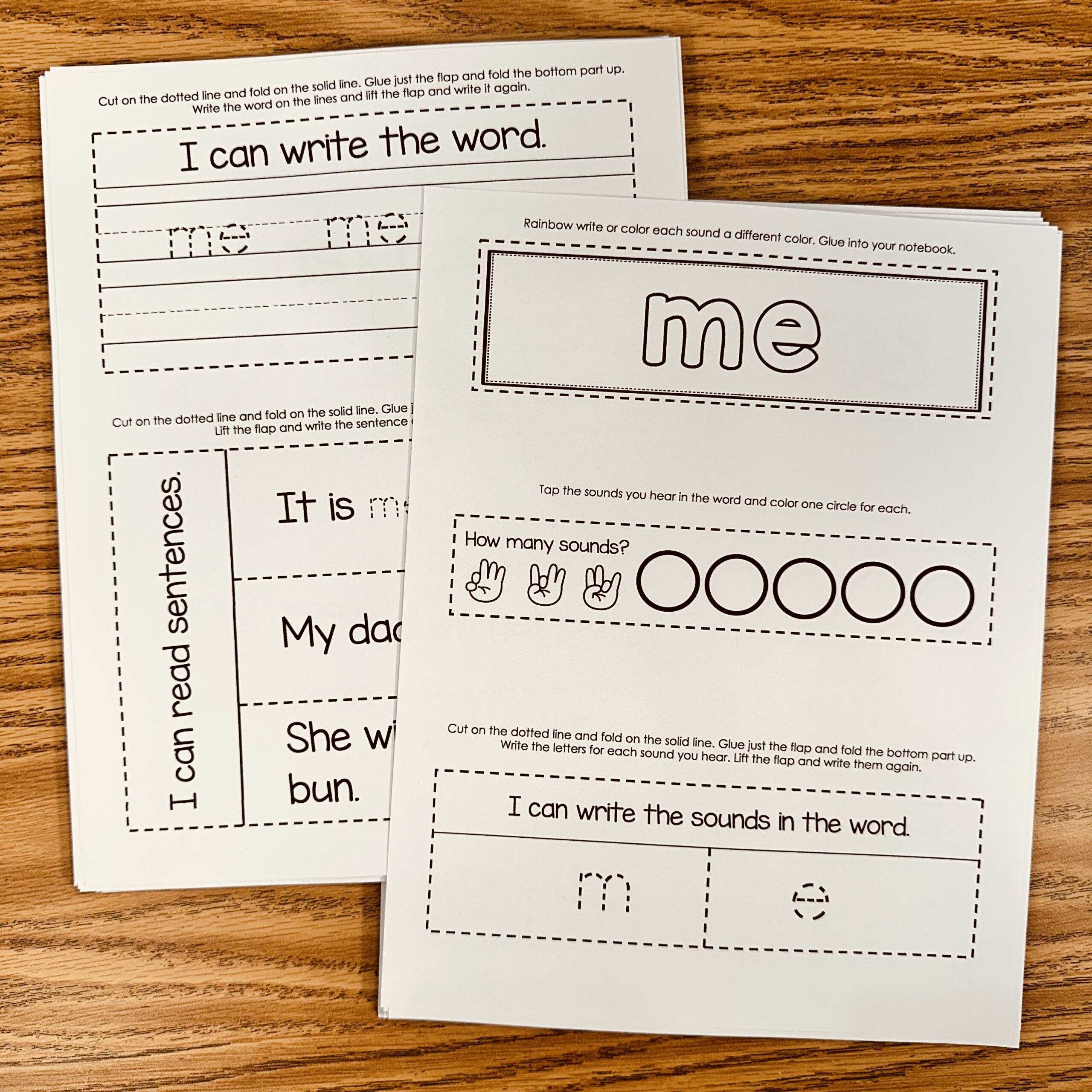 Me Sight Word Interactive Notebook - Fry, Dolch PrePrimer - Simply ...
