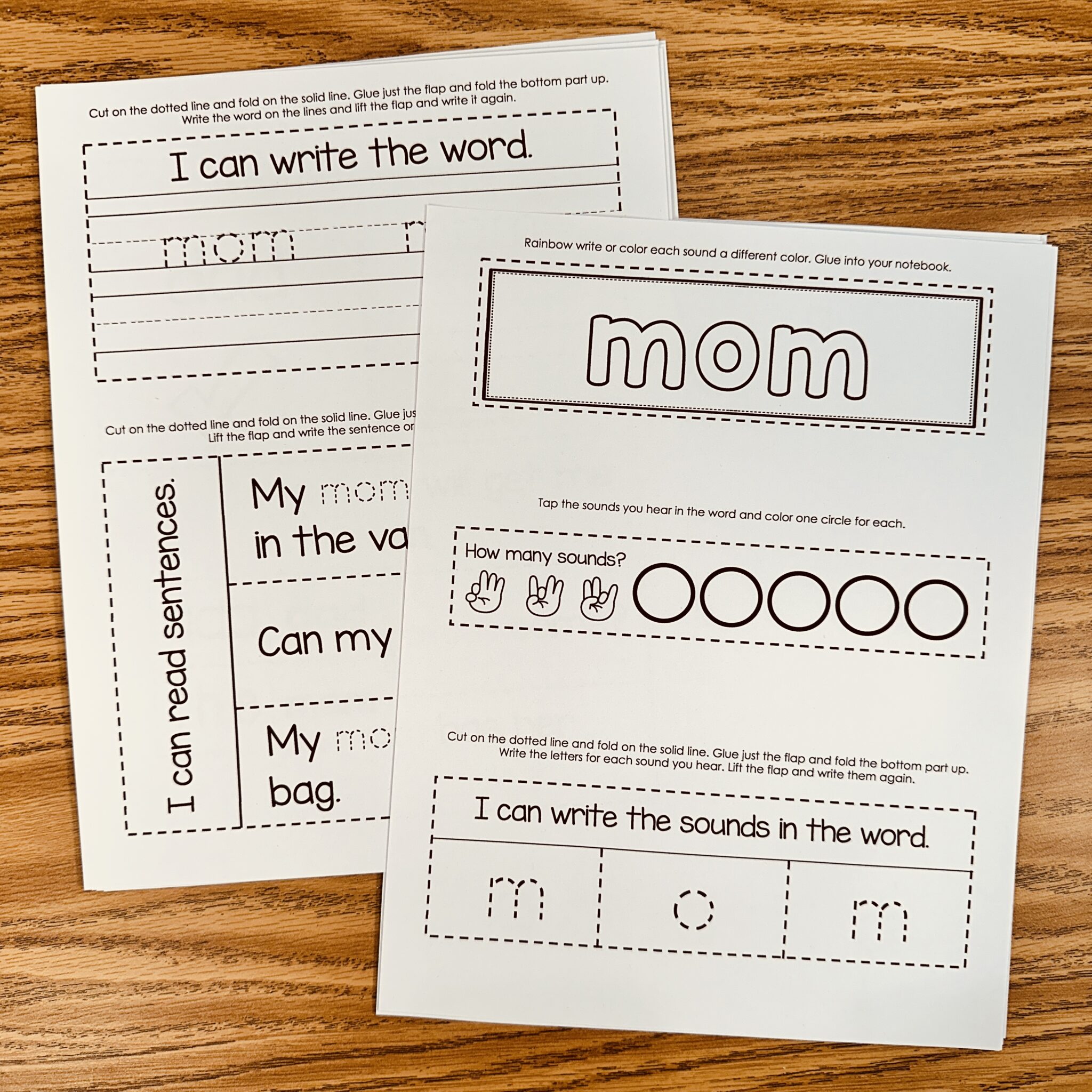 Mom Sight Word Interactive Notebook - Extra Words - Simply Kinder ...