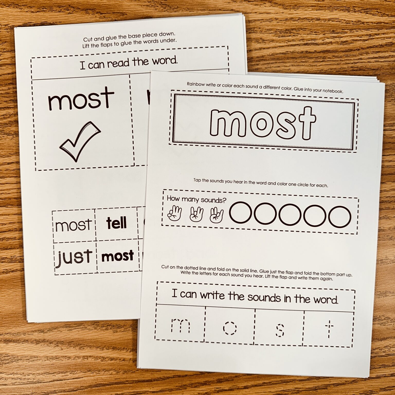Most Sight Word Interactive Notebook - Fry - Simply Kinder + Printable ...