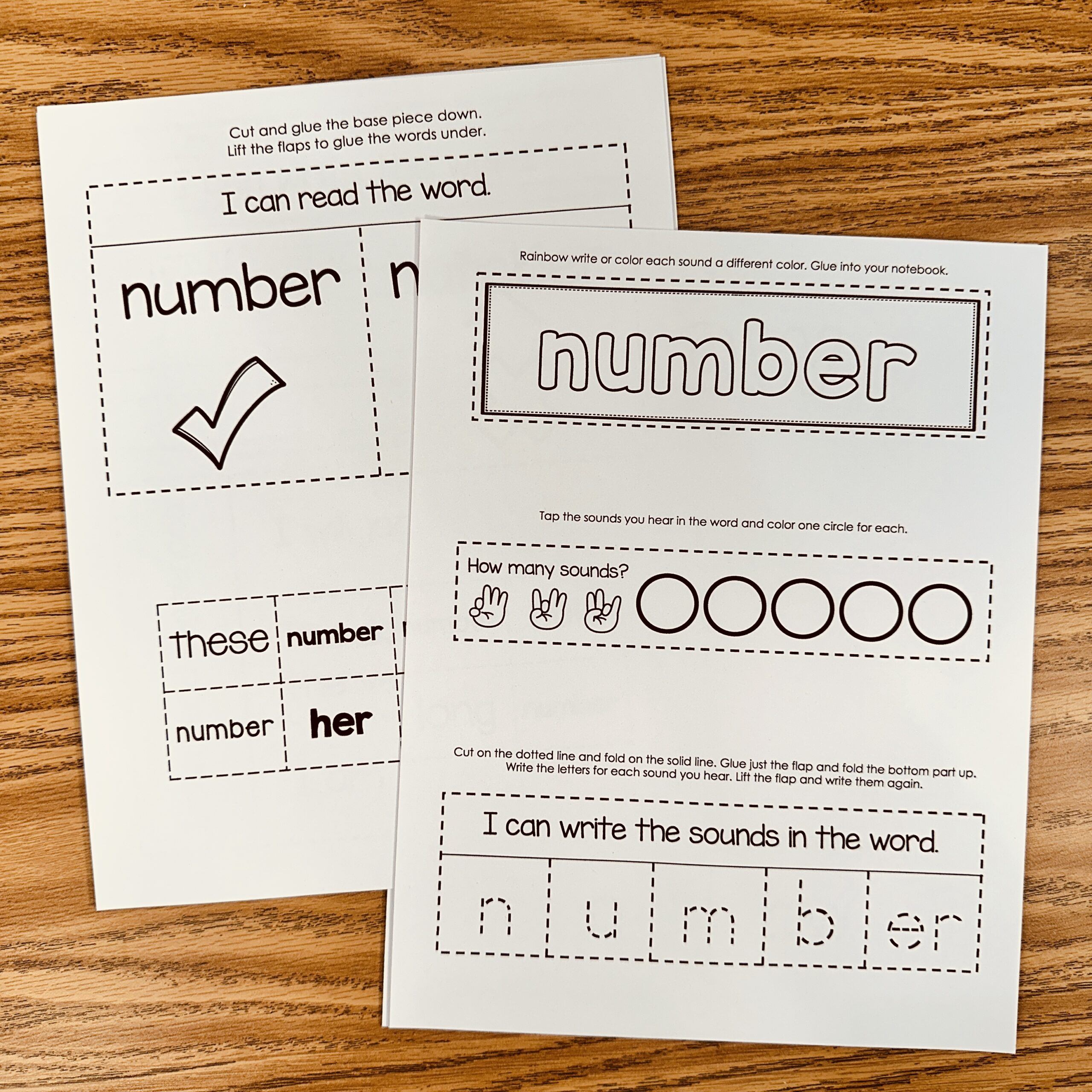 Number Sight Word Interactive Notebook - Fry - Simply Kinder ...
