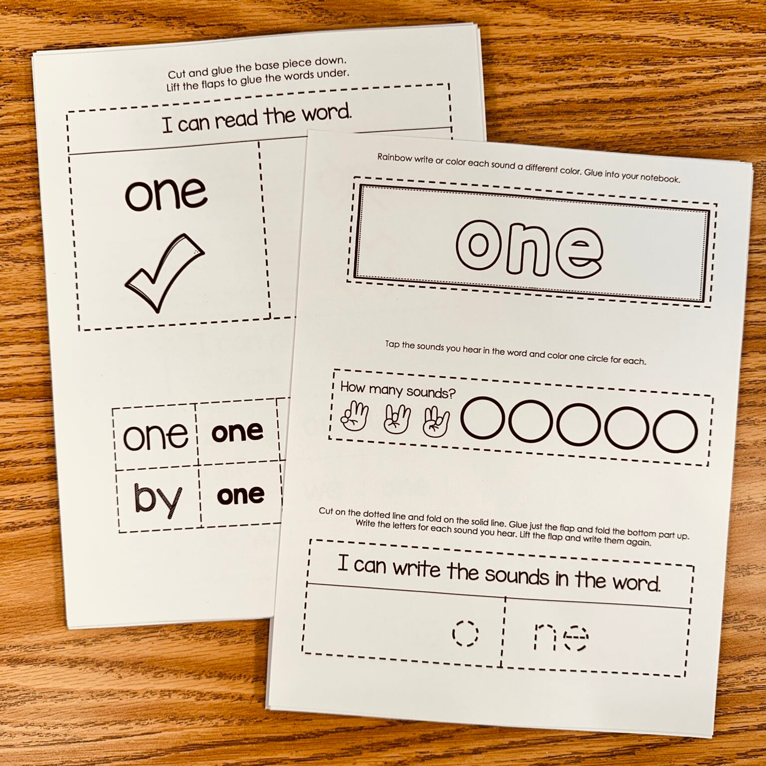 Number Word One Interactive Notebook - Simply Kinder + Printable Membership