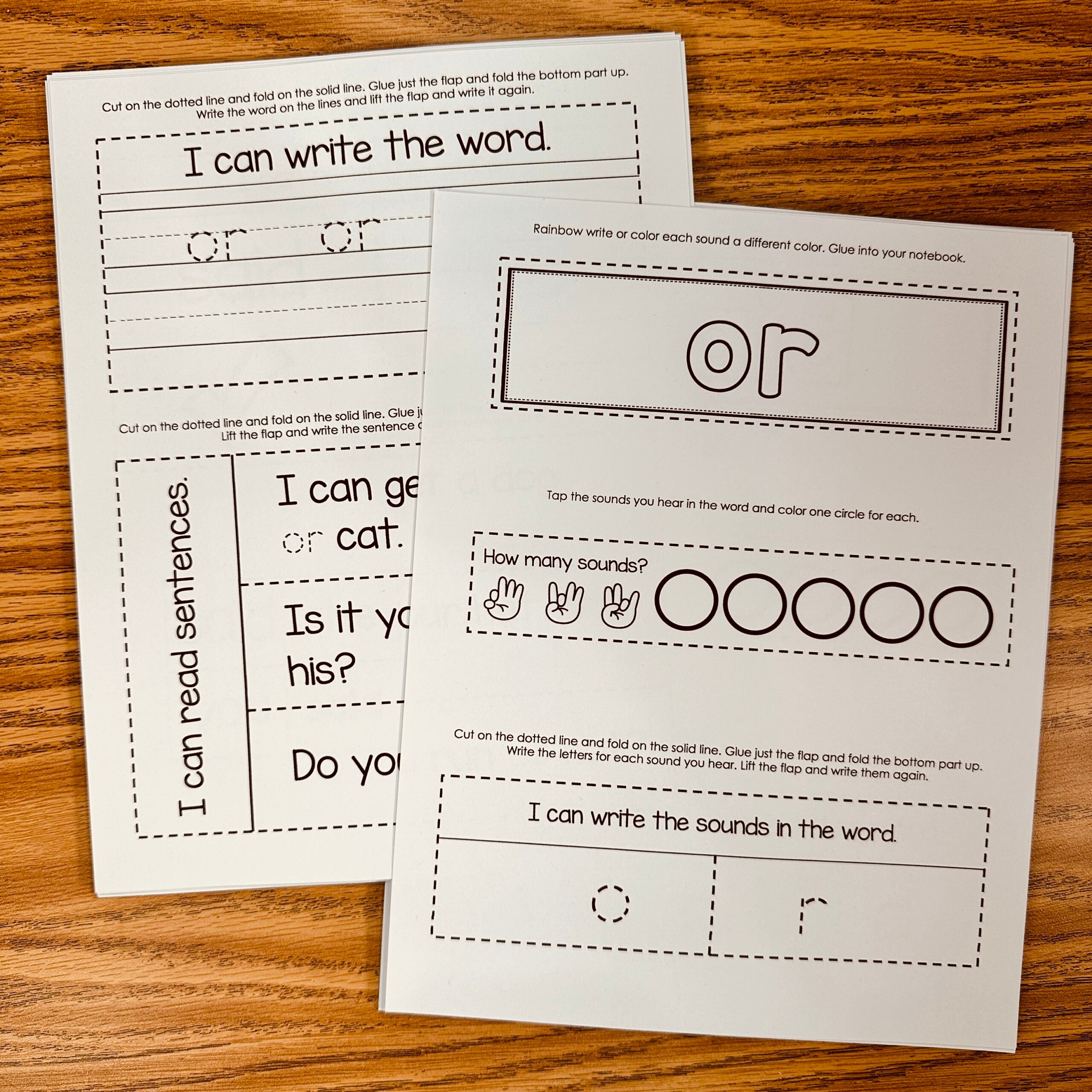 Or Sight Word Interactive Notebooks - Fry, Dolch - Simply Kinder ...