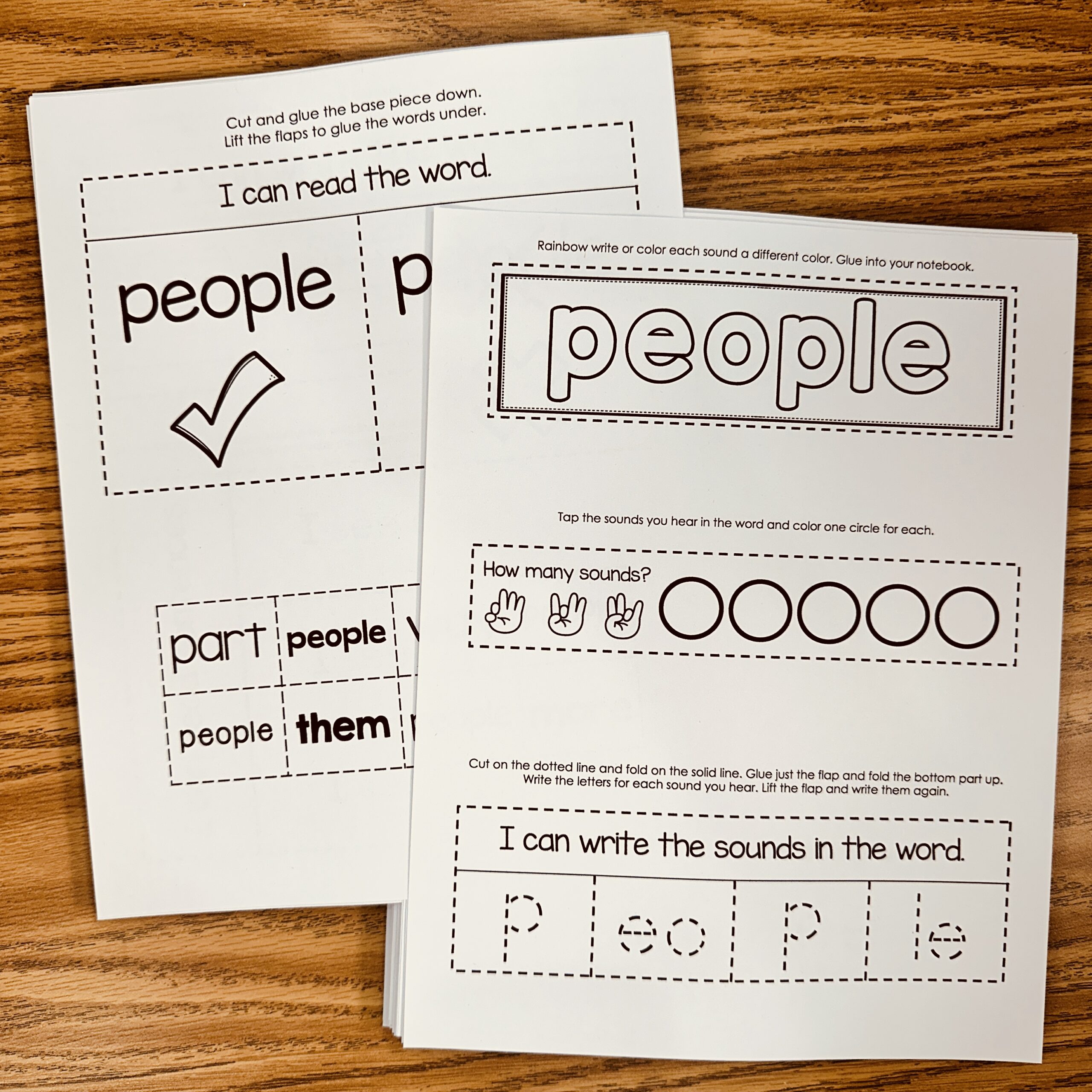People Sight Word Interactive Notebook - Fry - Simply Kinder Plus