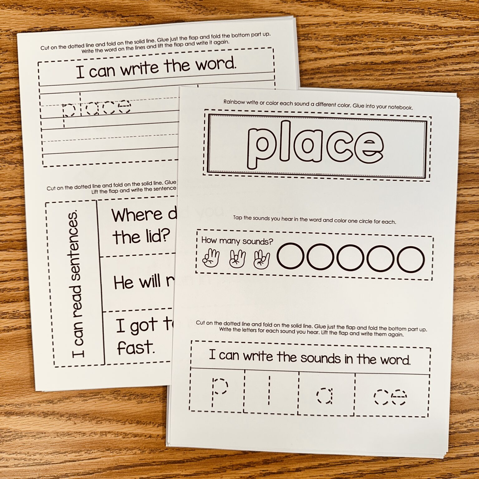 Place Sight Word Interactive Notebook - Fry - Simply Kinder + Printable ...