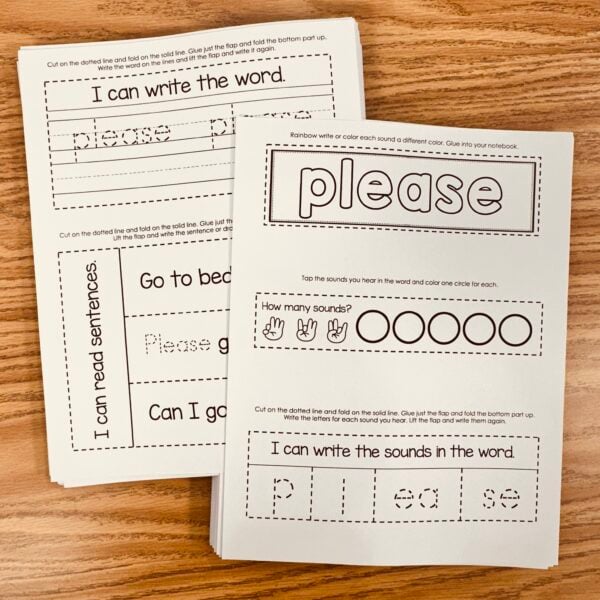 Please Sight Word Interactive Notebook - Dolch Primer - Simply Kinder ...