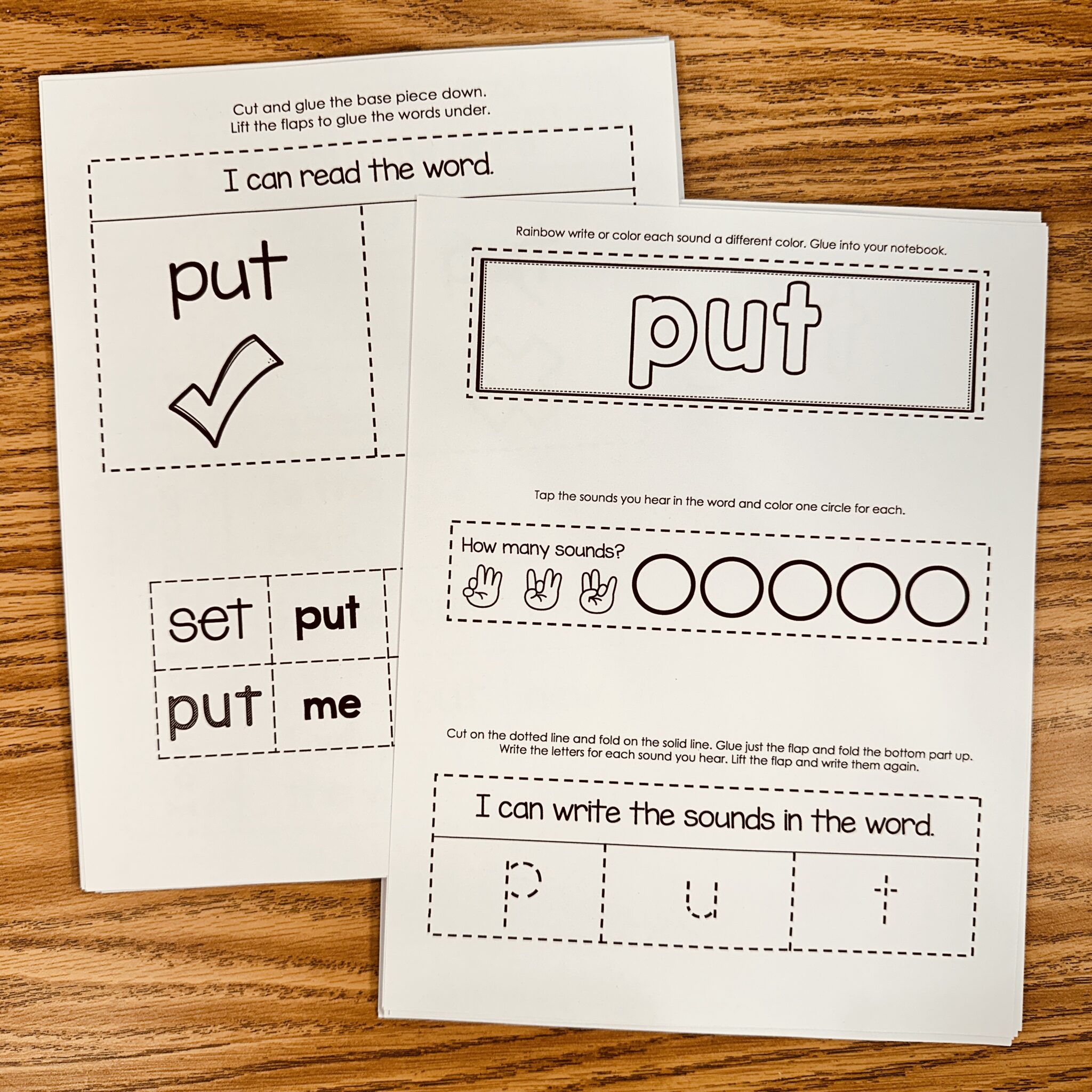Put Sight Word Interactive Notebook - Fry - Simply Kinder + Printable ...