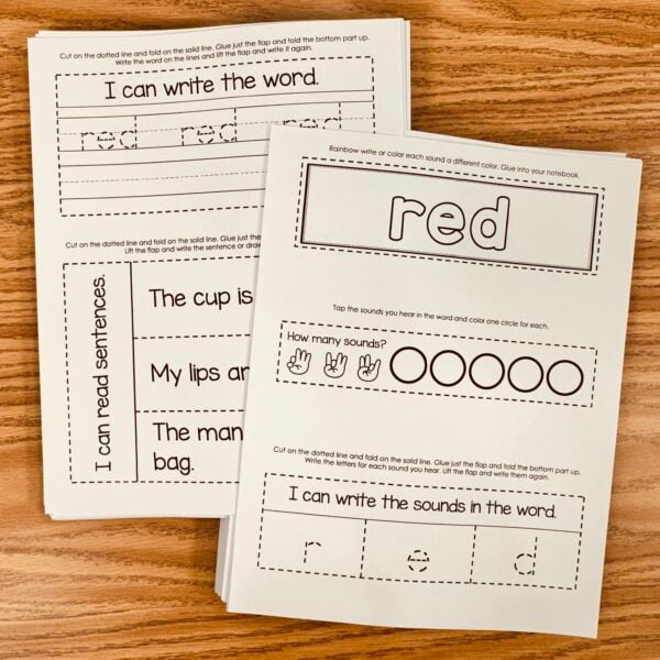 Red Sight Word Interactive Notebook - Dolch PrePrimer - Simply Kinder ...