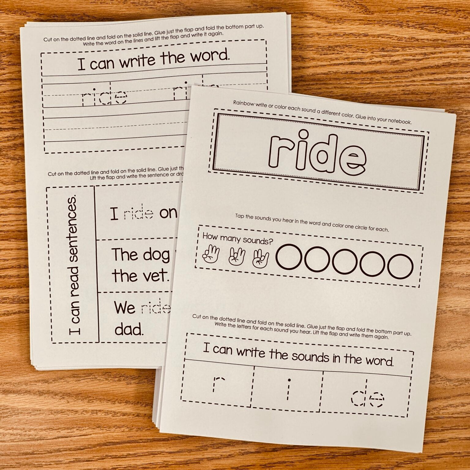 Ride Sight Word Interactive Notebook - Dolch Primer - Simply Kinder ...