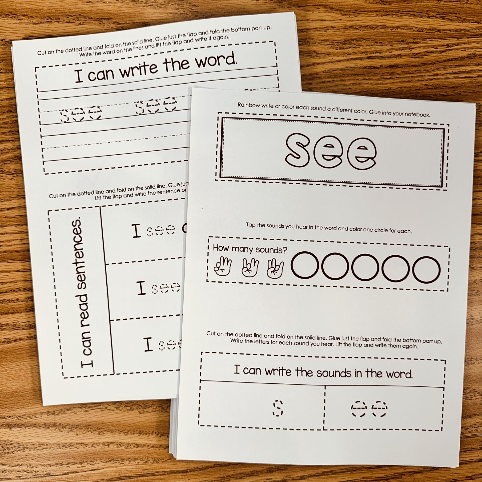 See Sight Word Interactive Notebook - Fry, Dolch PrePrimer - Simply ...