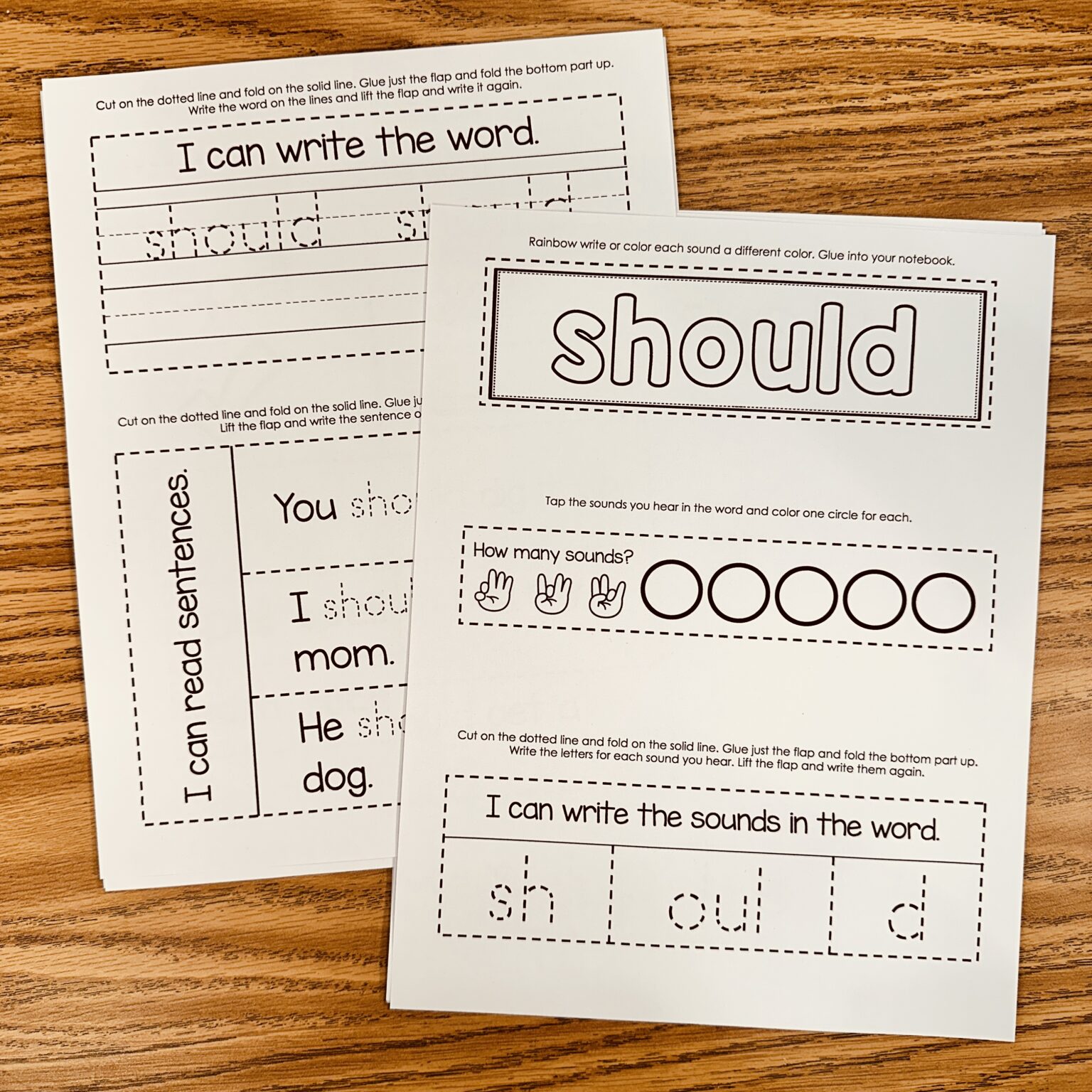 Should Sight Word Interactive Notebook - Fry - Simply Kinder ...