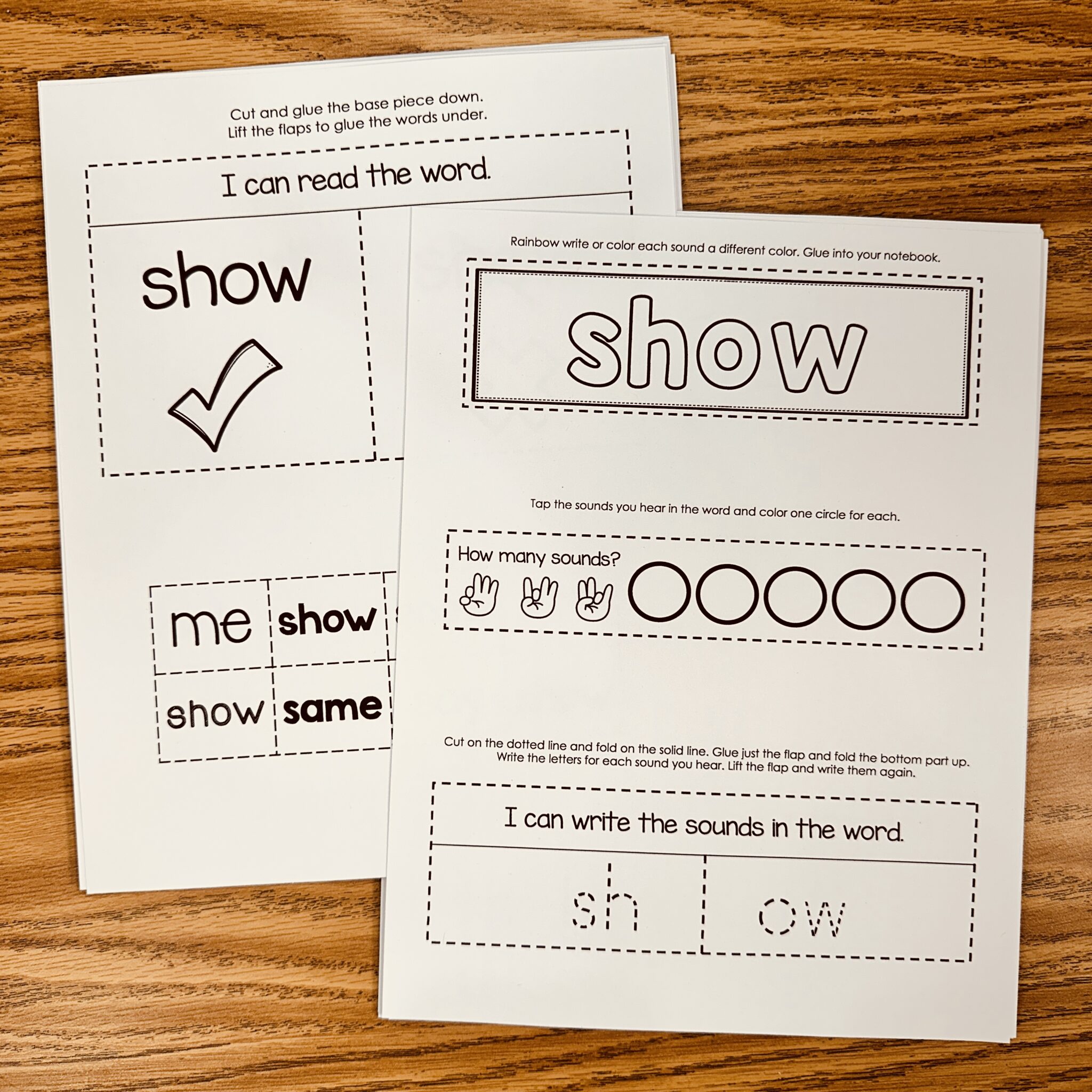 Show Sight Word Interactive Notebook - Fry - Simply Kinder + Printable ...