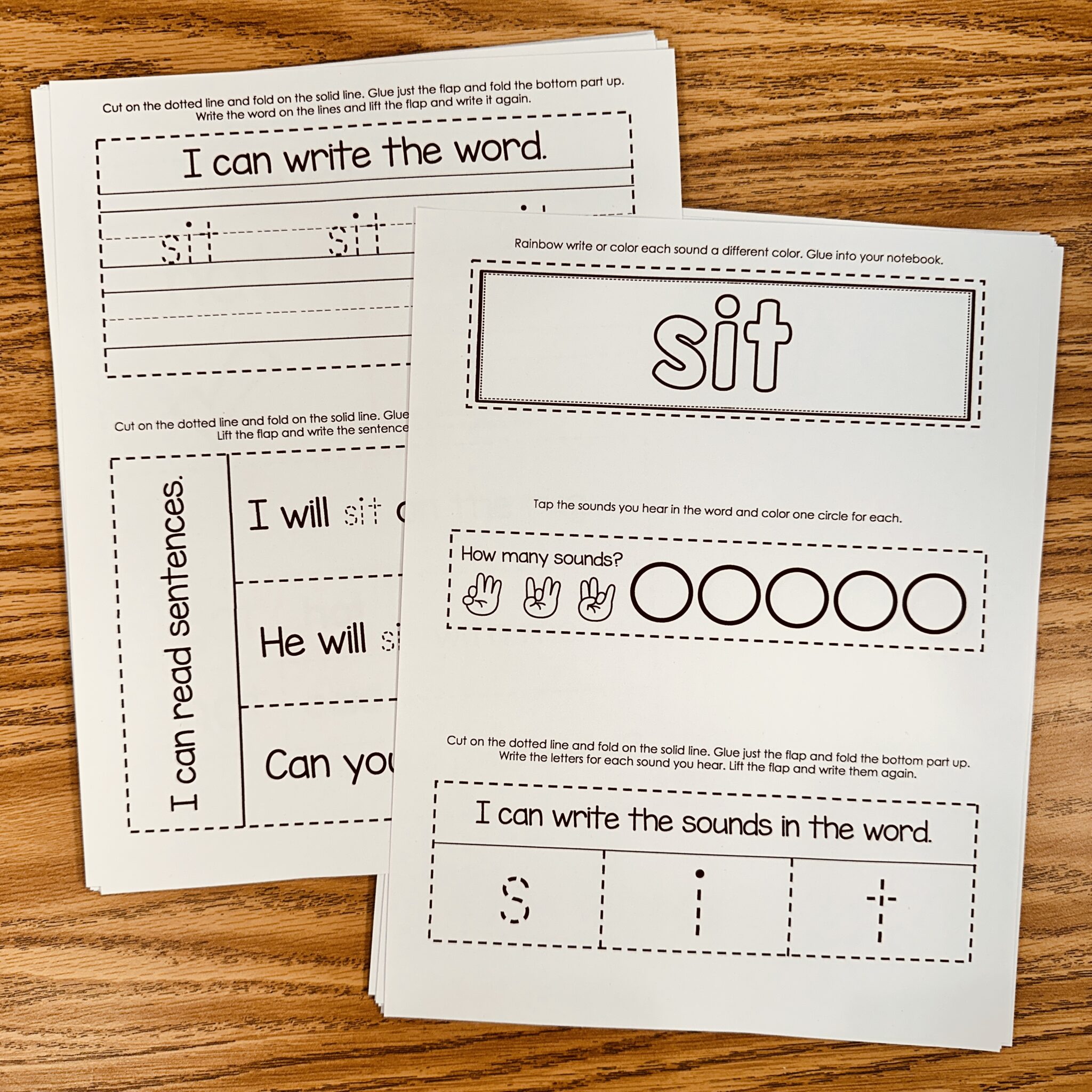 Sit Sight Word Interactive Notebook - Extra Words - Simply Kinder ...