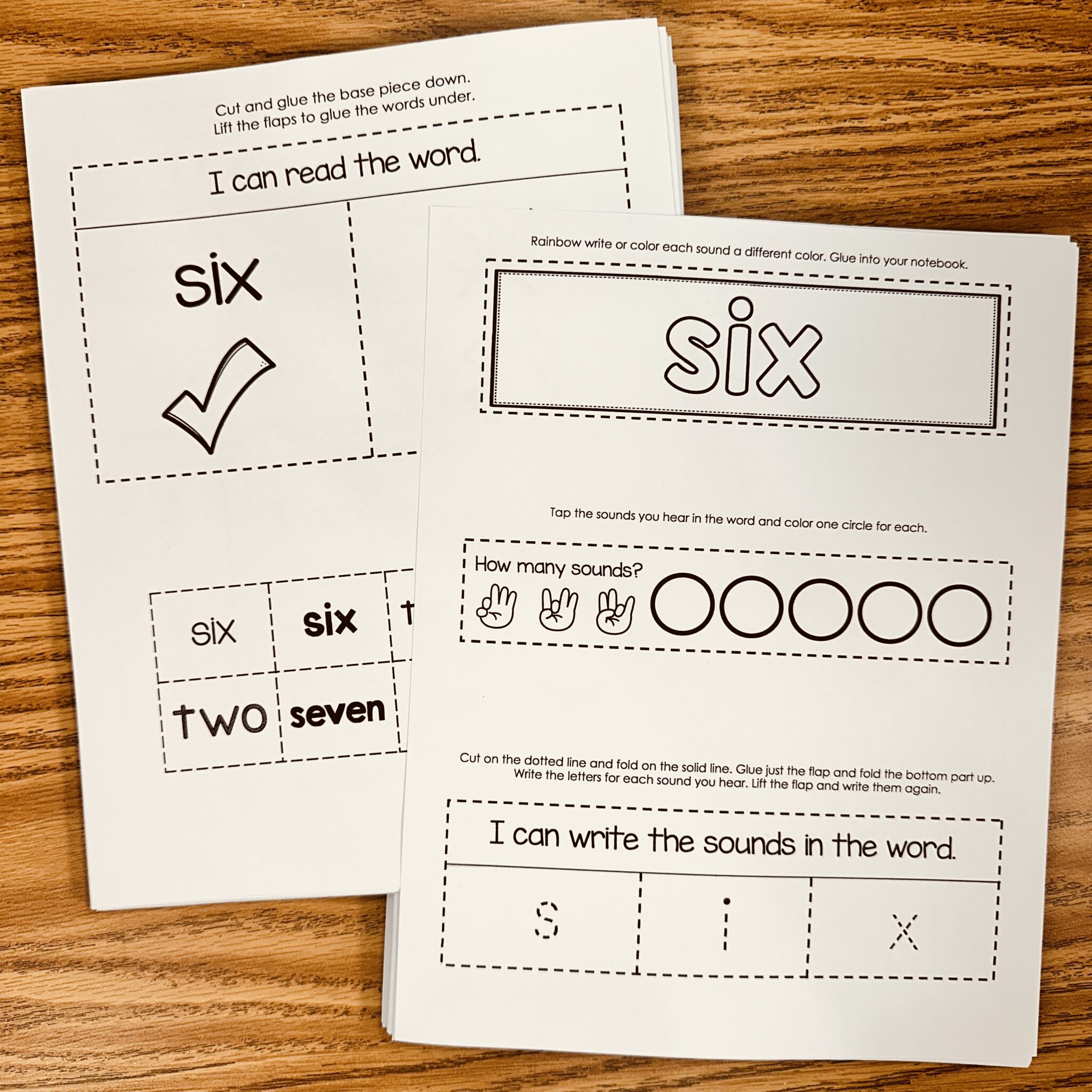 Number Word Six Interactive Notebook - Simply Kinder + Printable Membership