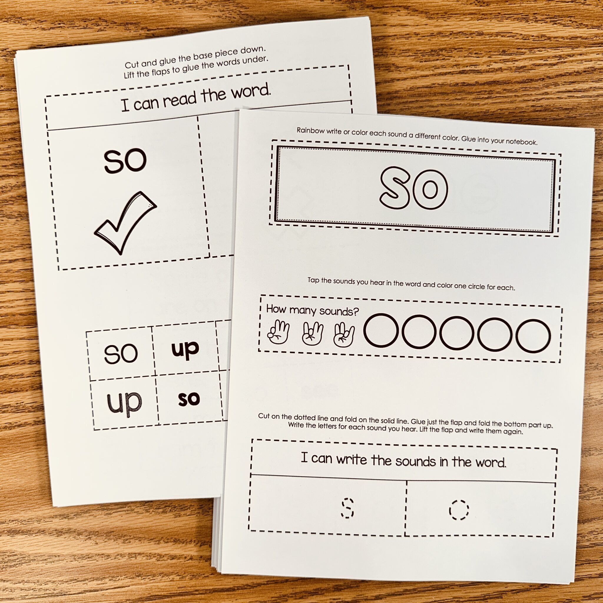 So Sight Word Interactive Notebook - Fry, Dolch Primer - Simply Kinder Plus
