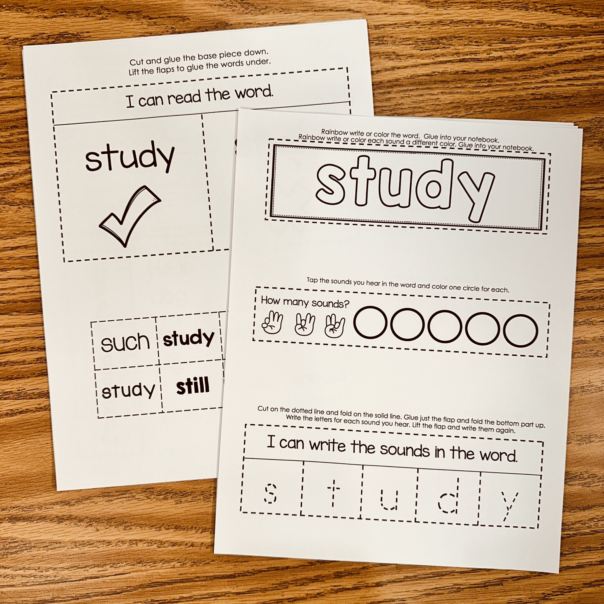 Study Sight Word Interactive Notebook - Fry - Simply Kinder + Printable ...