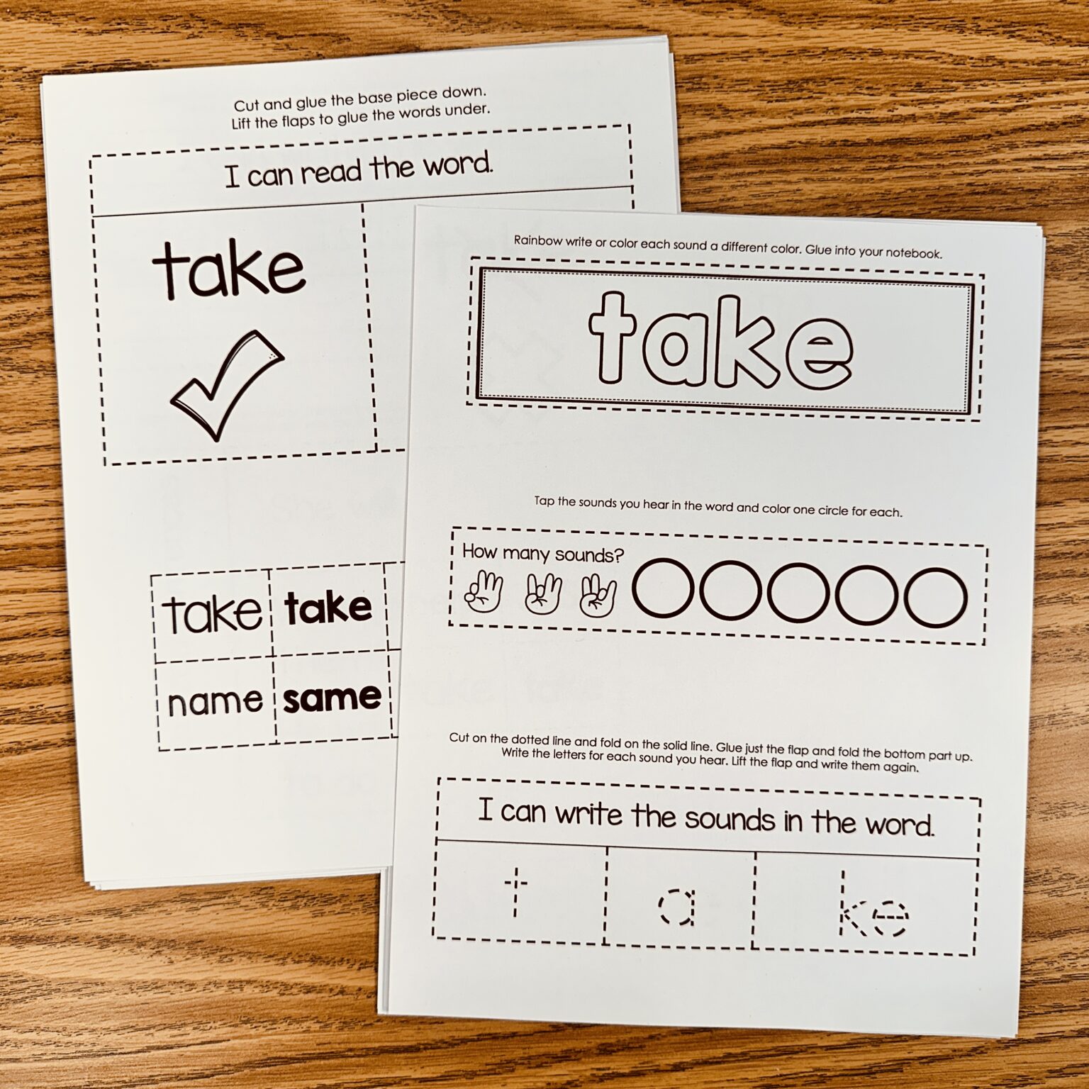 Take Sight Word Interactive Notebook - Fry - Simply Kinder + Printable ...