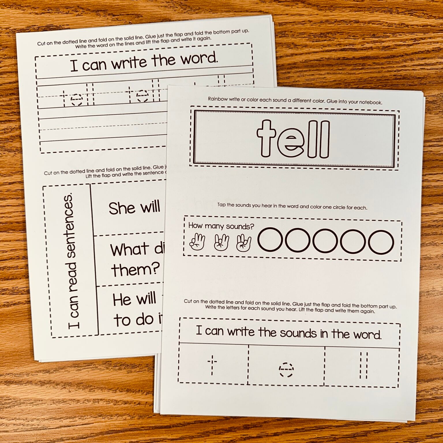 Tell Sight Word Interactive Notebook - Fry - Simply Kinder + Printable ...