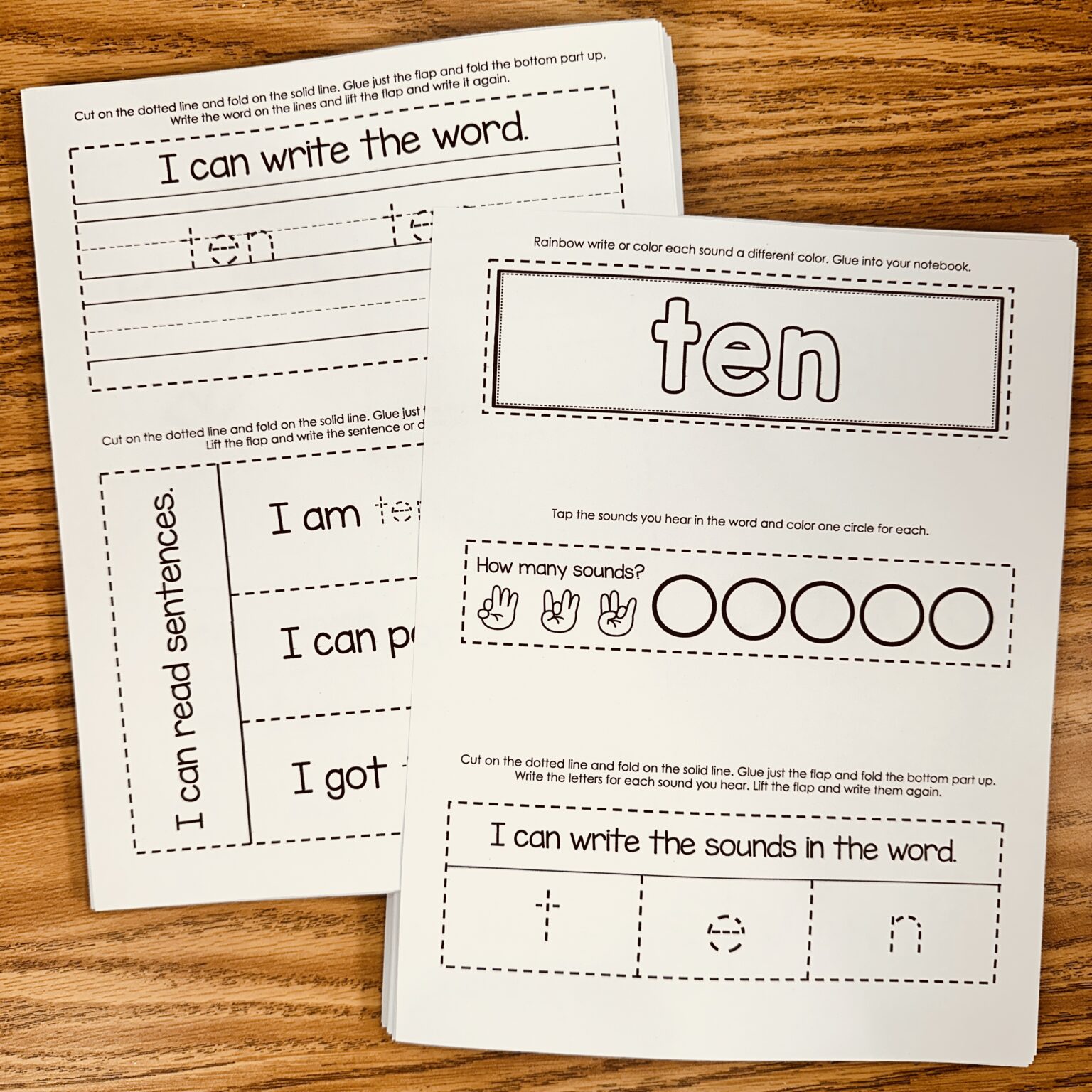Number Word Ten Interactive Notebook - Simply Kinder + Printable Membership