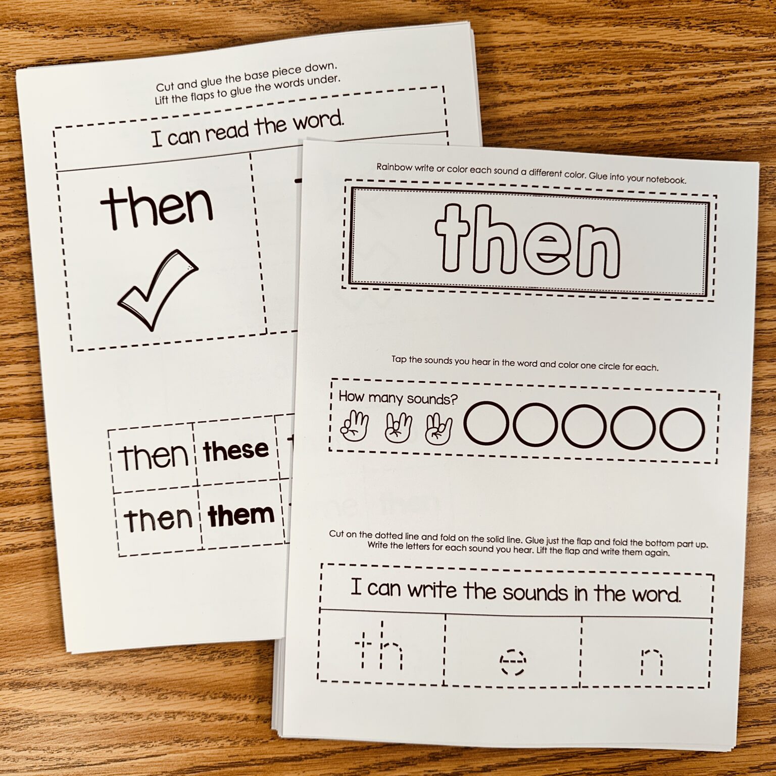 Then Sight Word Interactive Notebook - Fry, Dolch - Simply Kinder ...