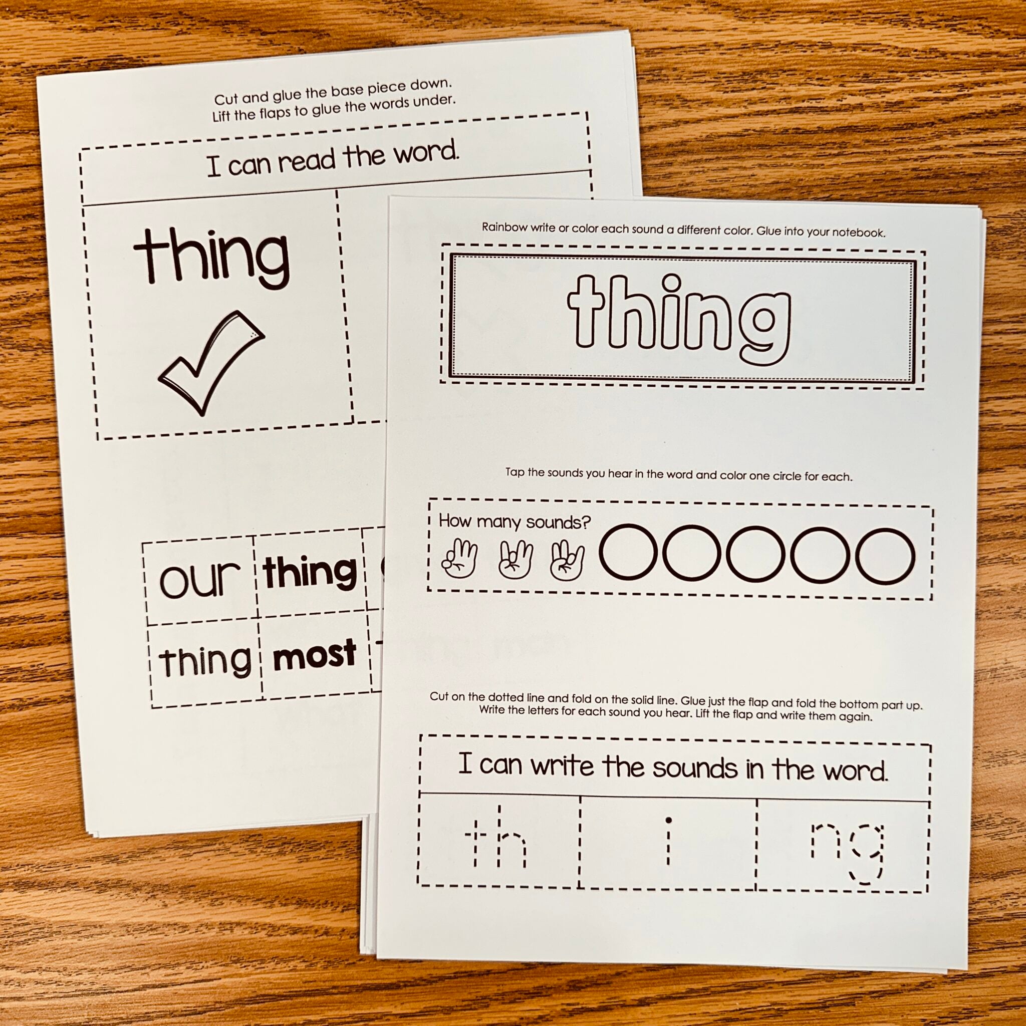 Thing Sight Word Interactive Notebook - Fry - Simply Kinder + Printable ...