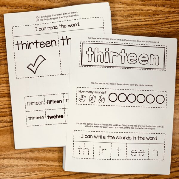 Number Word Thirteen Interactive Notebook - Simply Kinder + Printable ...